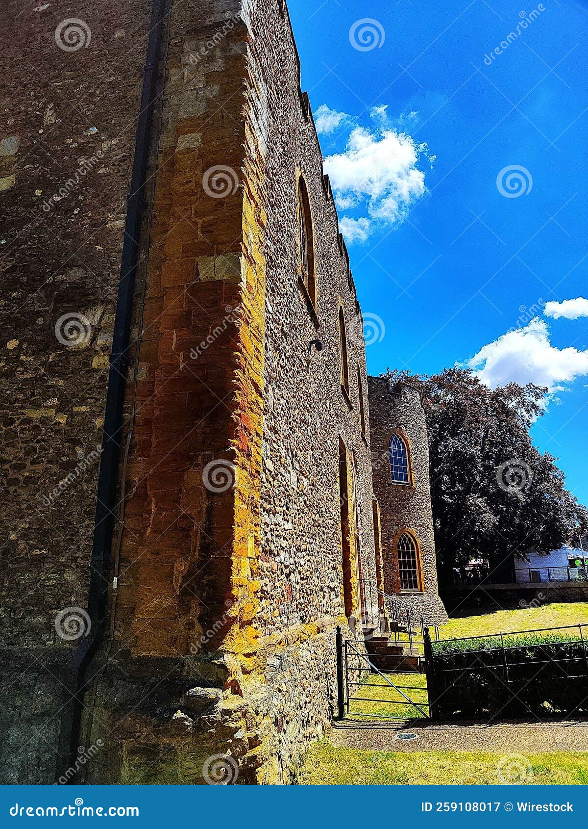 View of a Historic Stone Castle Stock Image - Image of town, exterior ...