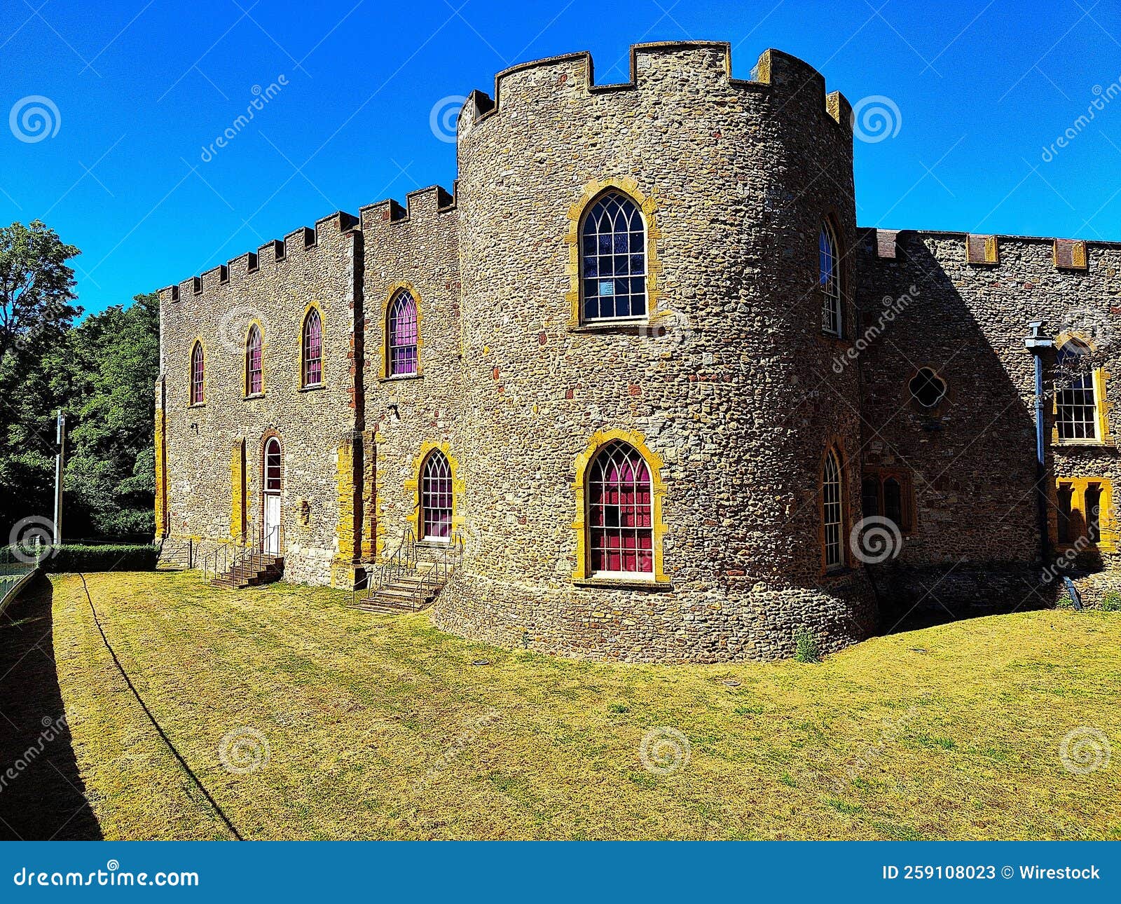 View of a Historic Stone Castle Stock Image - Image of sinny, stone ...
