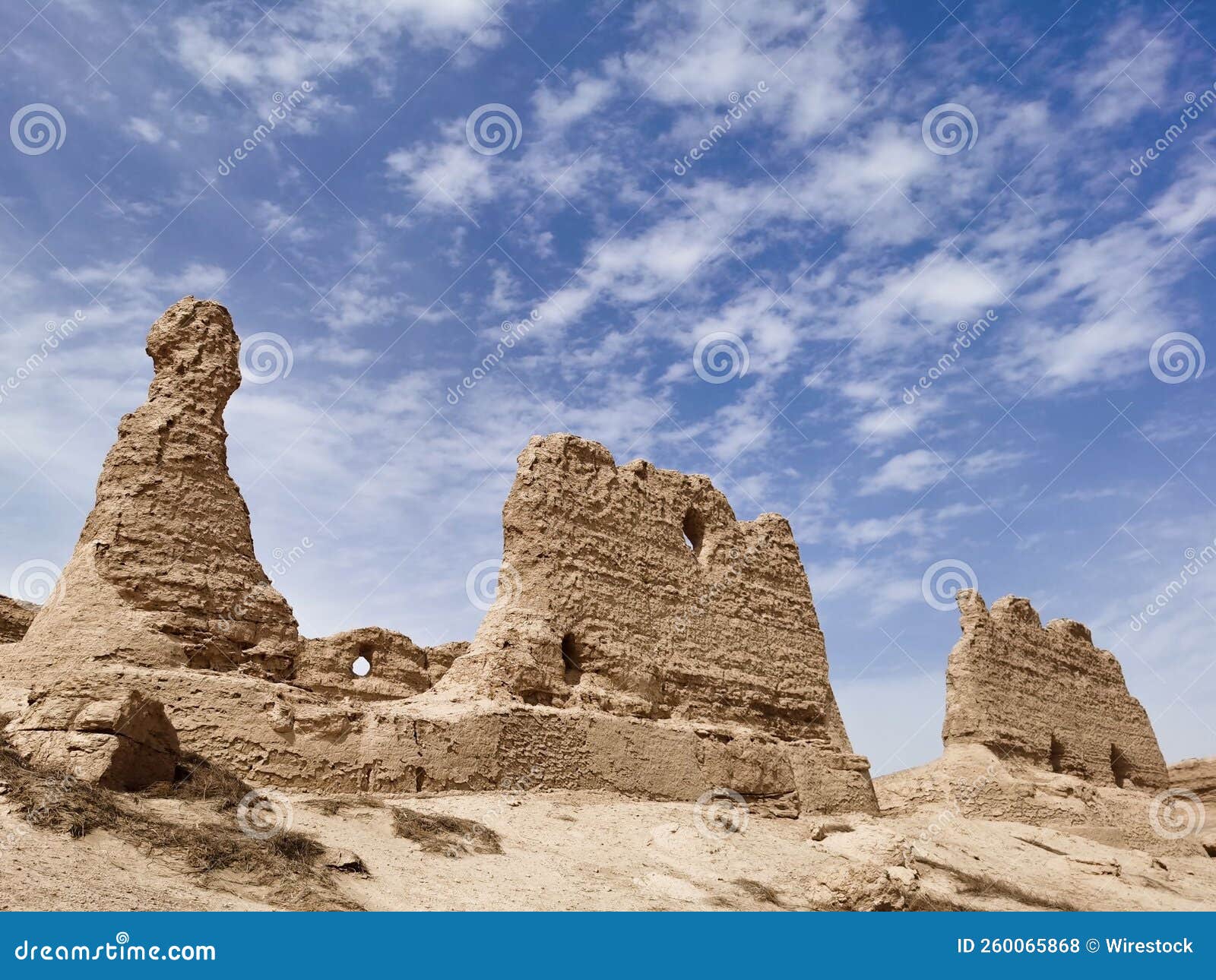 View of Historic Structures in Yumen Pass, China Stock Photo - Image of ...