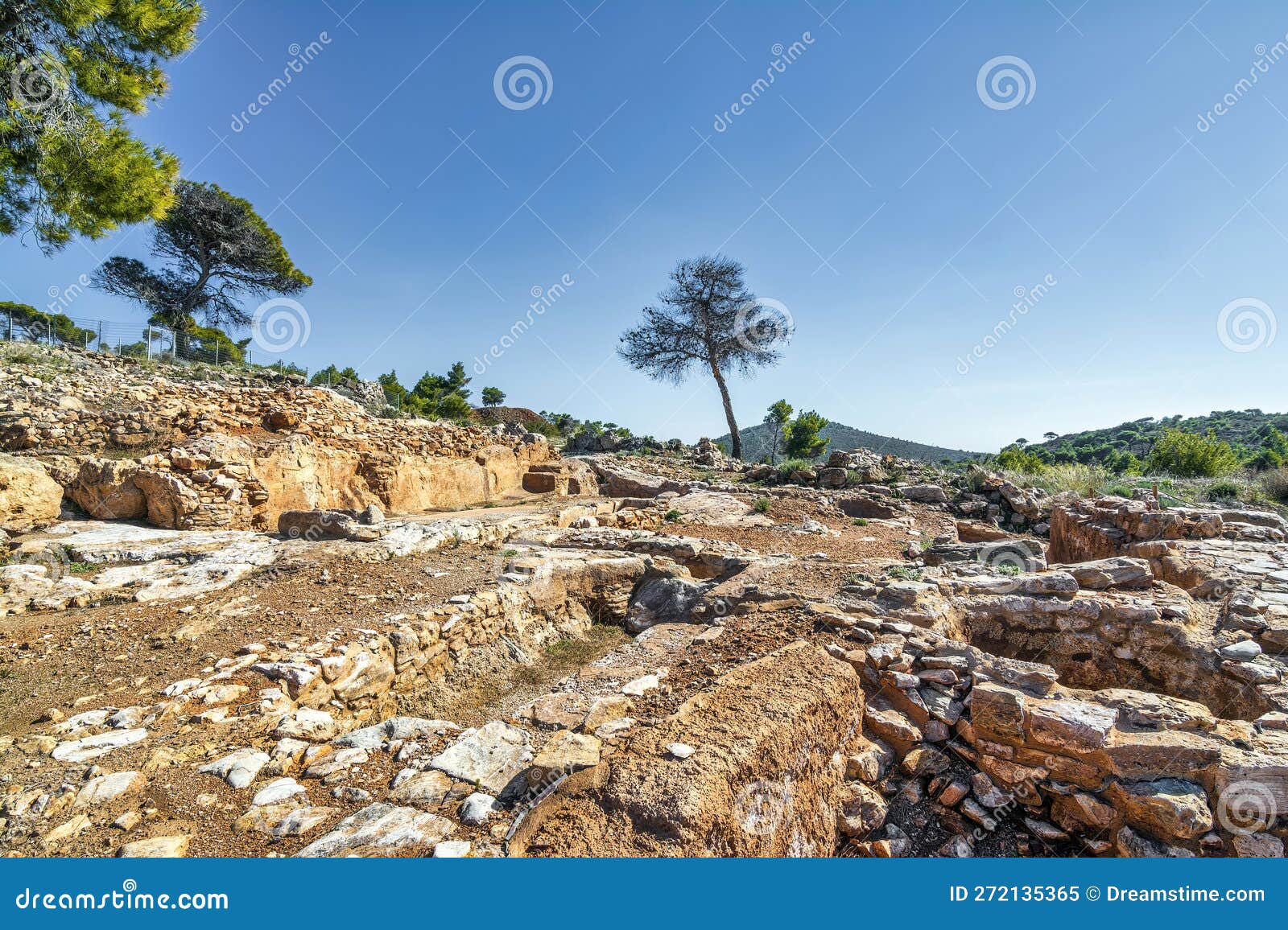 View of the Historical Site of Lavrion Ancient Silver Mines Stock Image ...