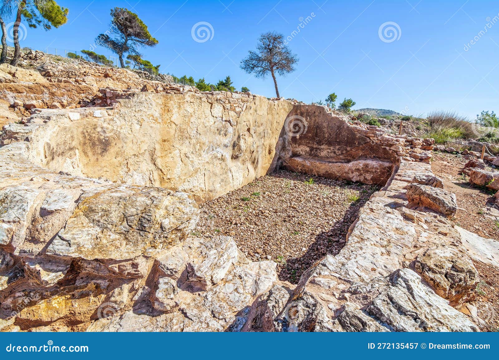 View of the Historical Site of Lavrion Ancient Silver Mines Stock Image ...
