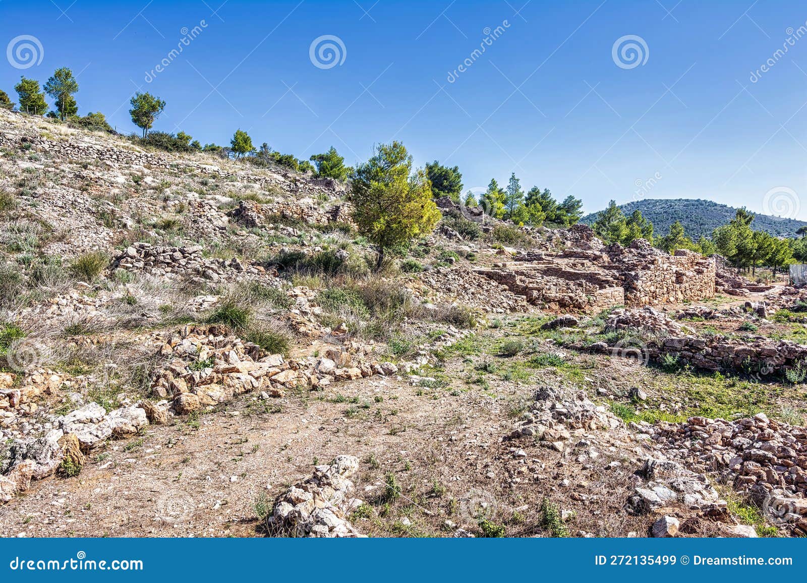 View of the Historical Site of Lavrion Ancient Silver Mines Stock Image ...