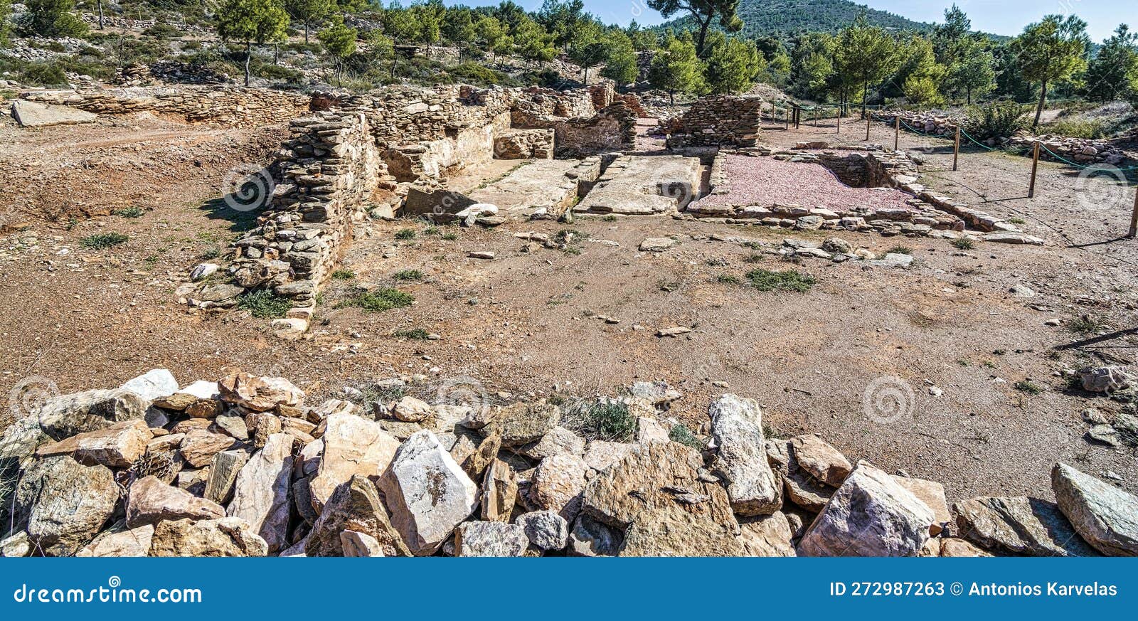 View of the Historical Site of Lavrion Ancient Silver Mines Stock Image ...