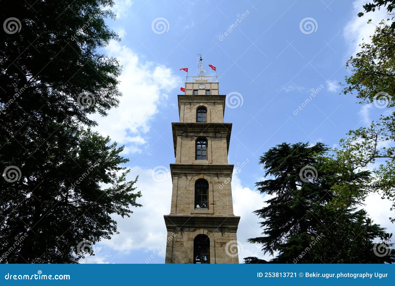 View Of Historical Tophane Clock Tower In Bursa, Turkey Royalty-Free ...