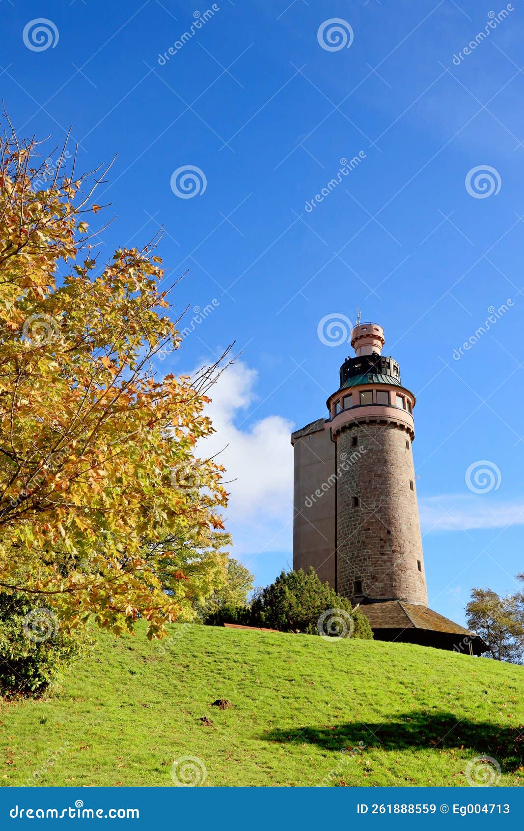 View of Historical Tower on Mount Merkur in Baden-Baden Stock Image ...