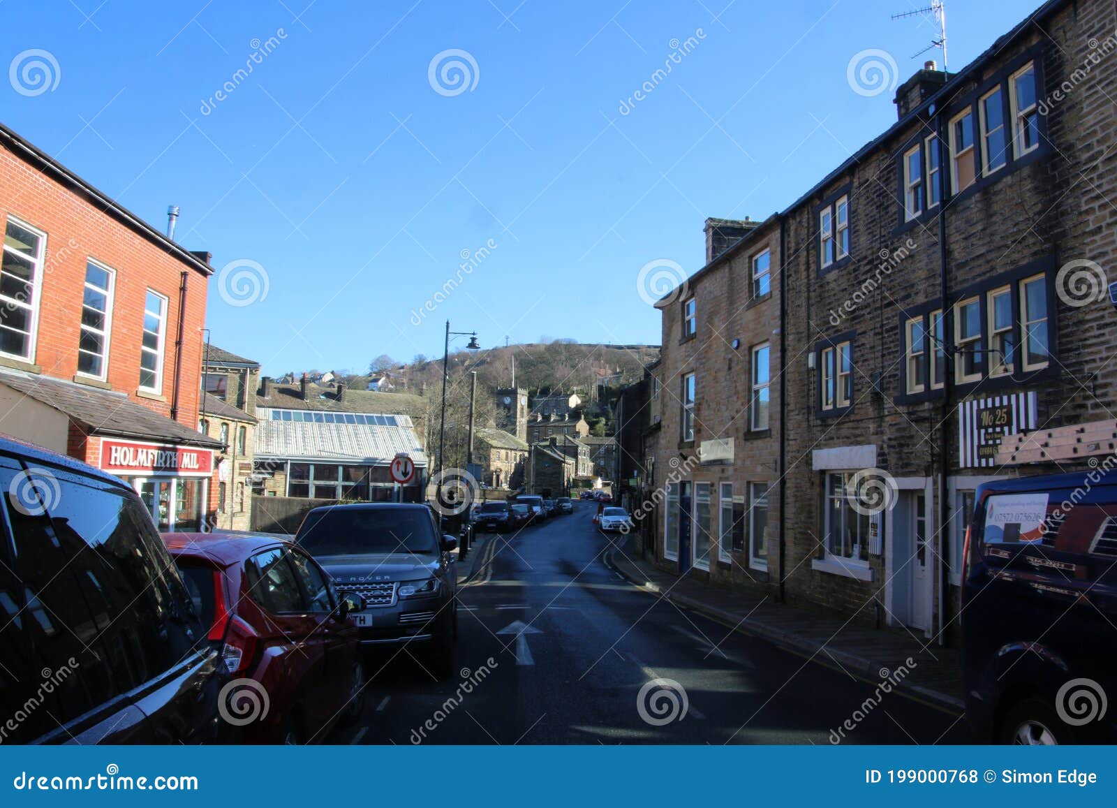 A view of Holmfirth editorial stock photo. Image of water - 199000768