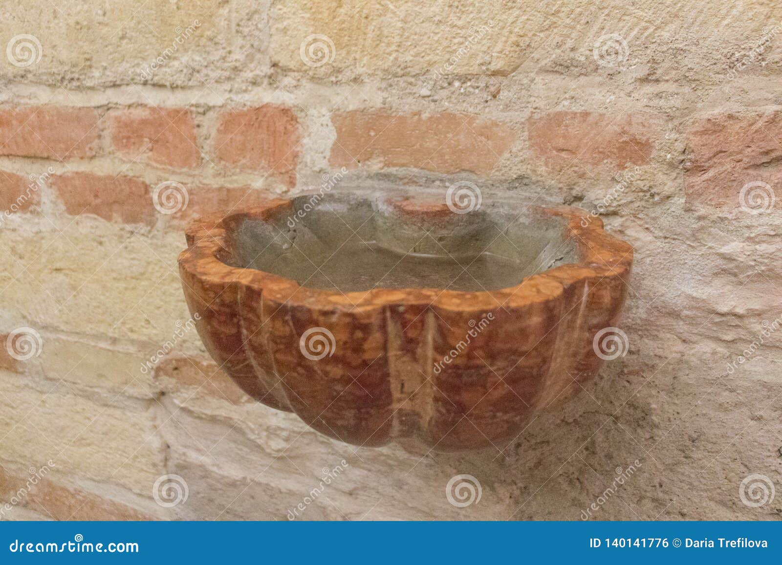The View of the Holy Water Bowl in Church Stock Photo - Image of bowls ...
