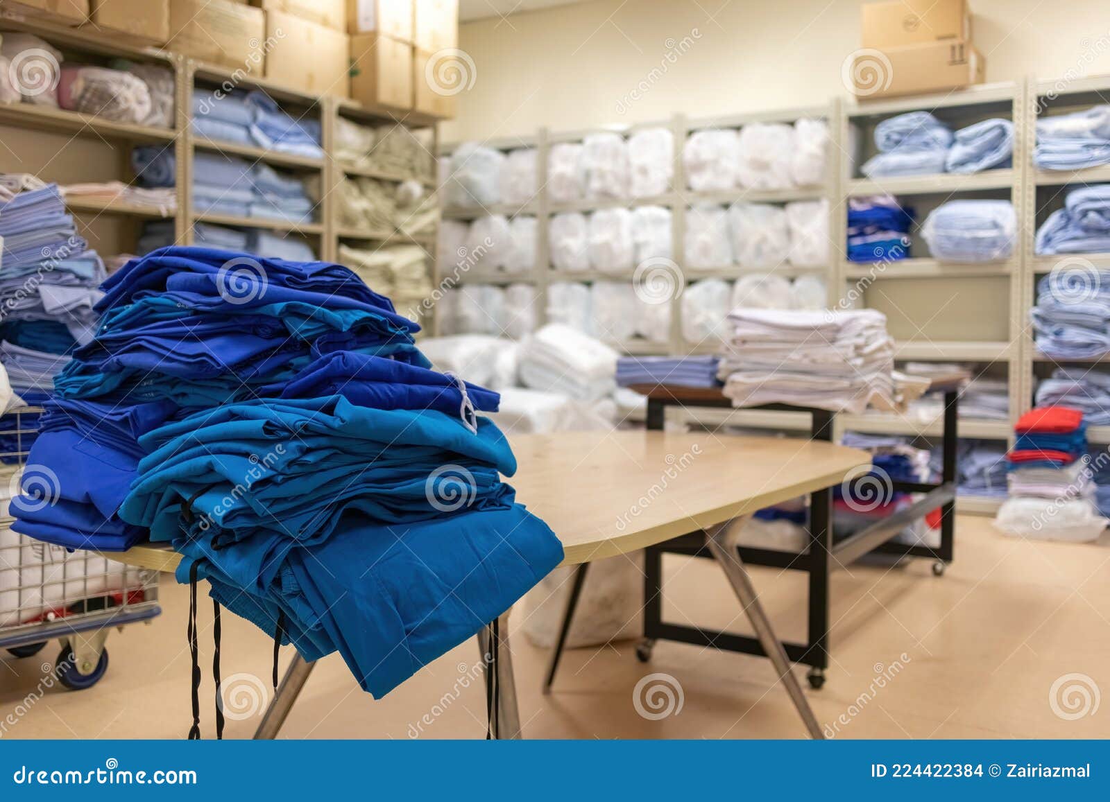 View of Hospital Store Clean Linen Stock Photo - Image of bright ...