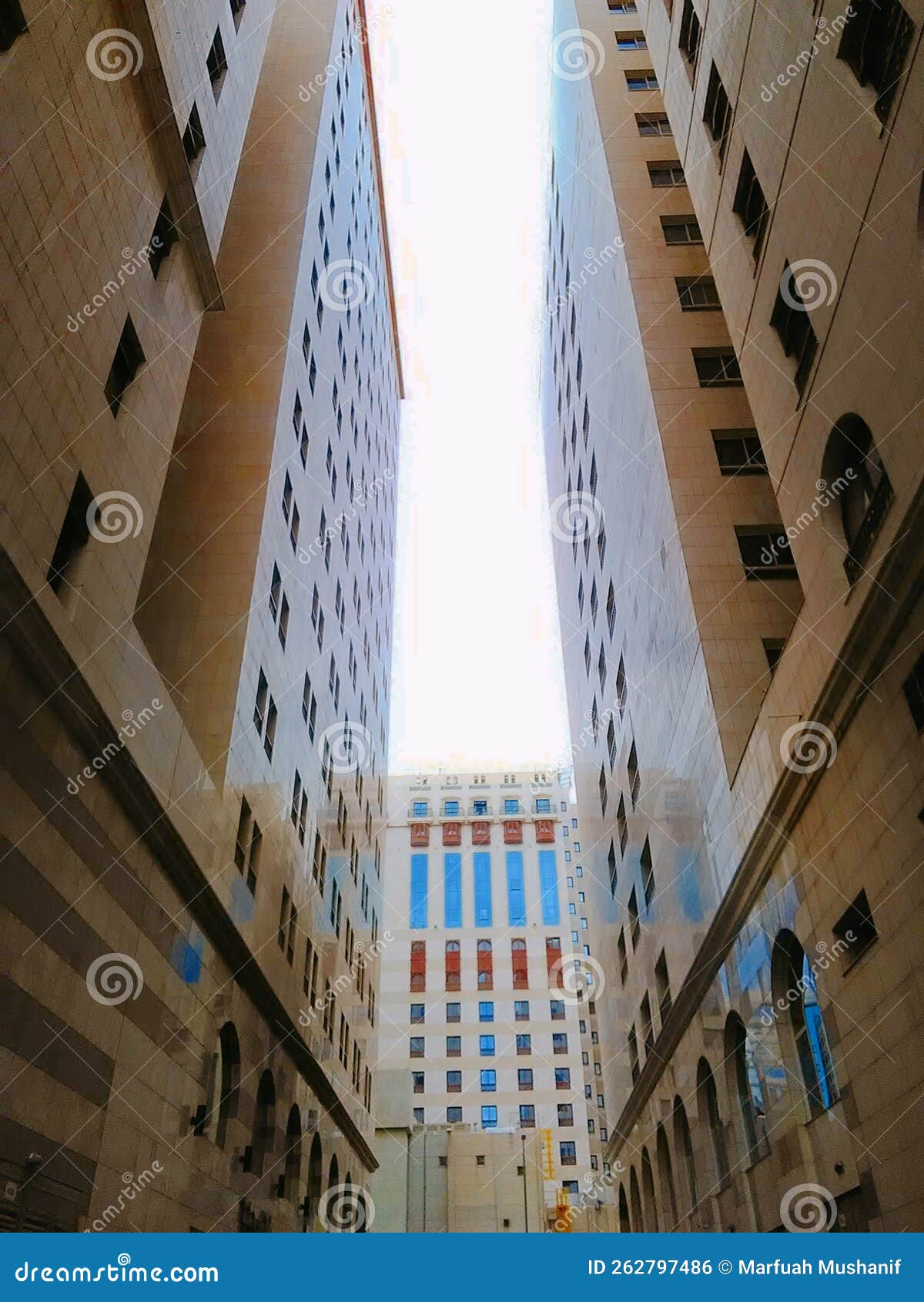 View of Hotel and Apartment Alley with Many Windows Stock Photo - Image ...