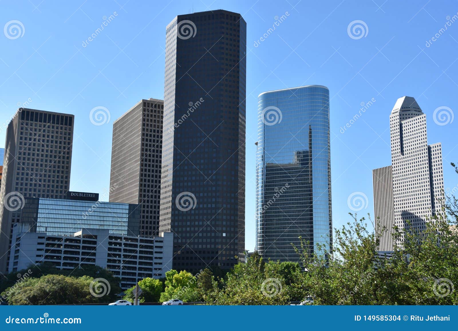 View of Houston Skyline editorial stock image. Image of building ...