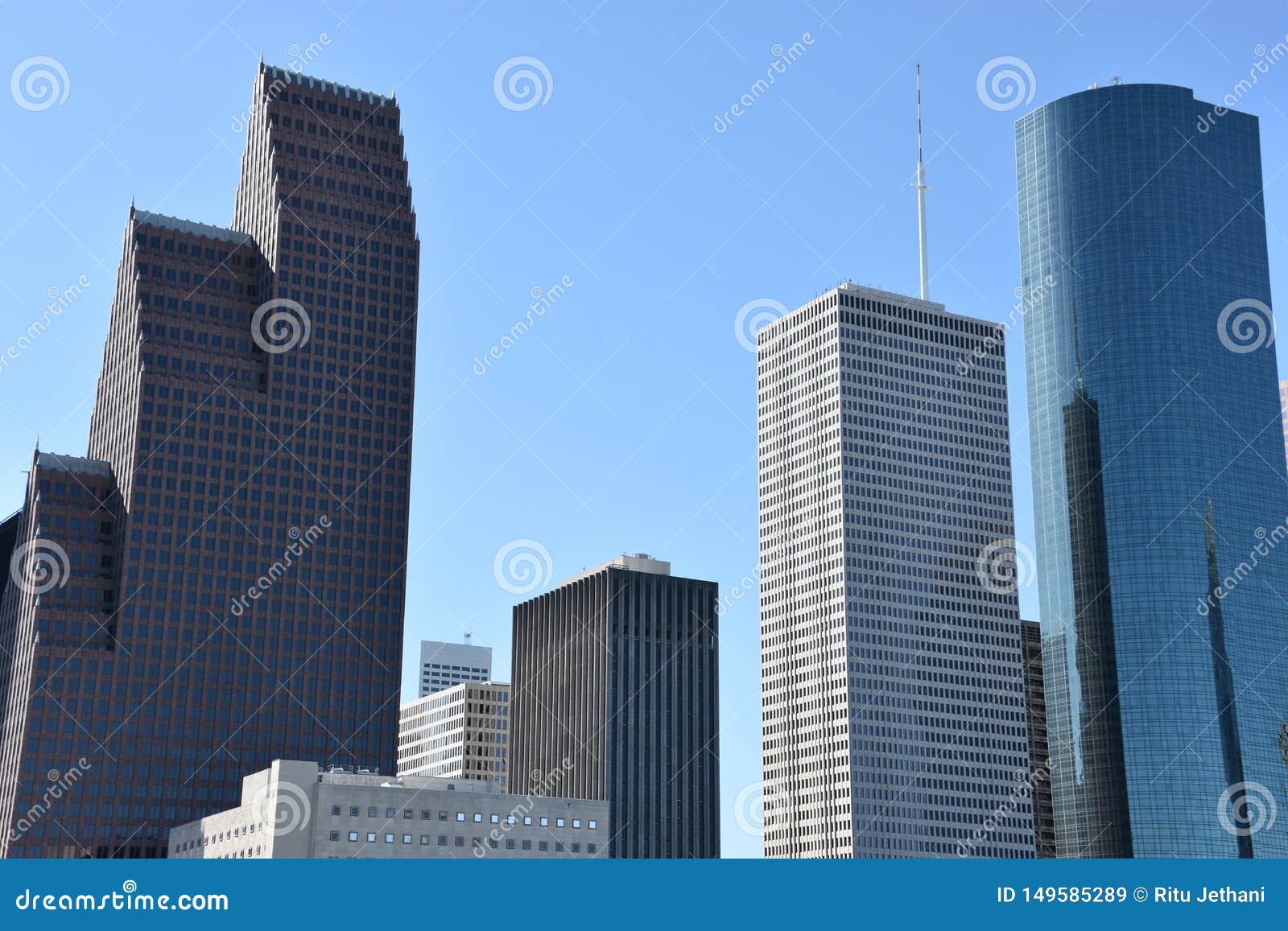 View of Houston Skyline stock image. Image of reflection - 149585289