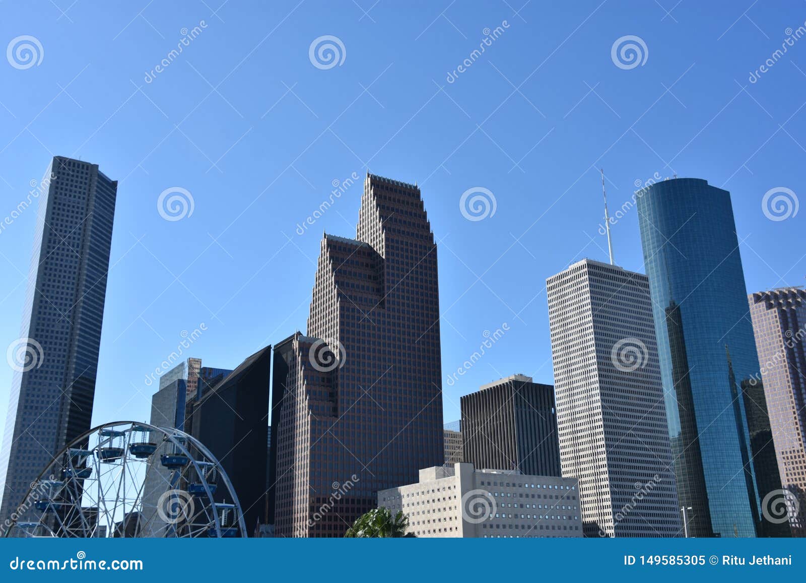 View of Houston Skyline stock image. Image of building - 149585305