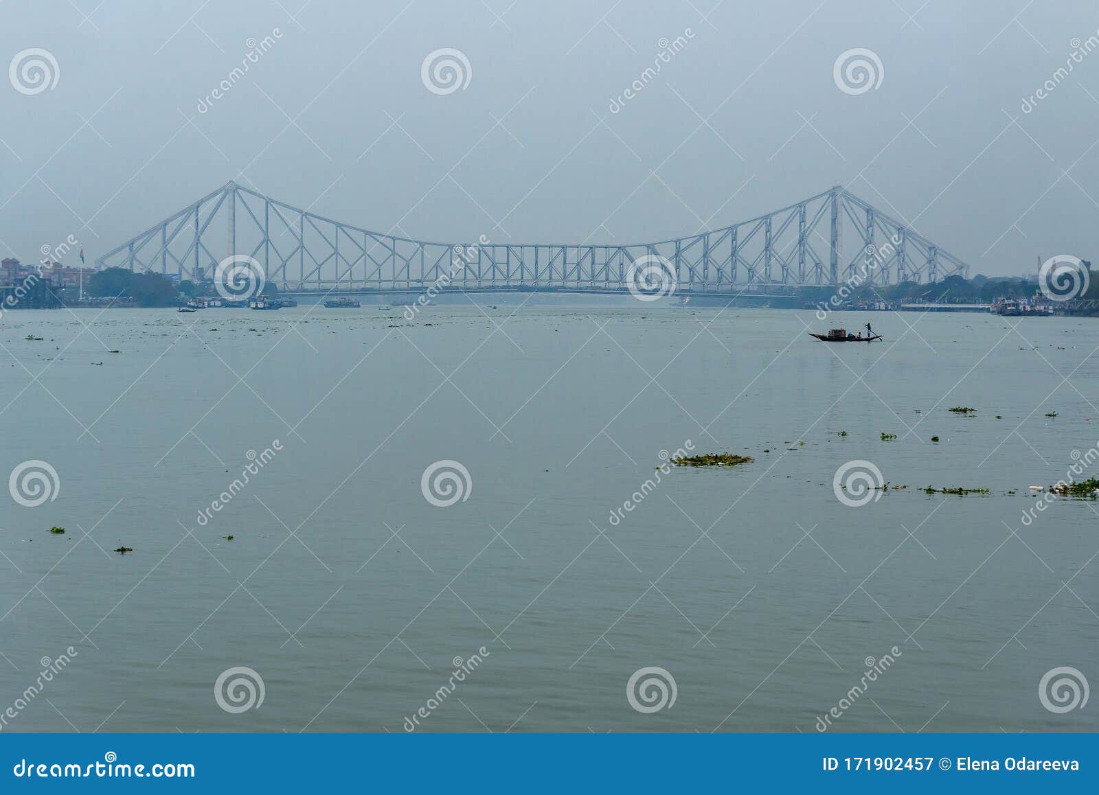 View of Howrah Bridge in Evening. Kolkata. India Stock Image - Image of ...
