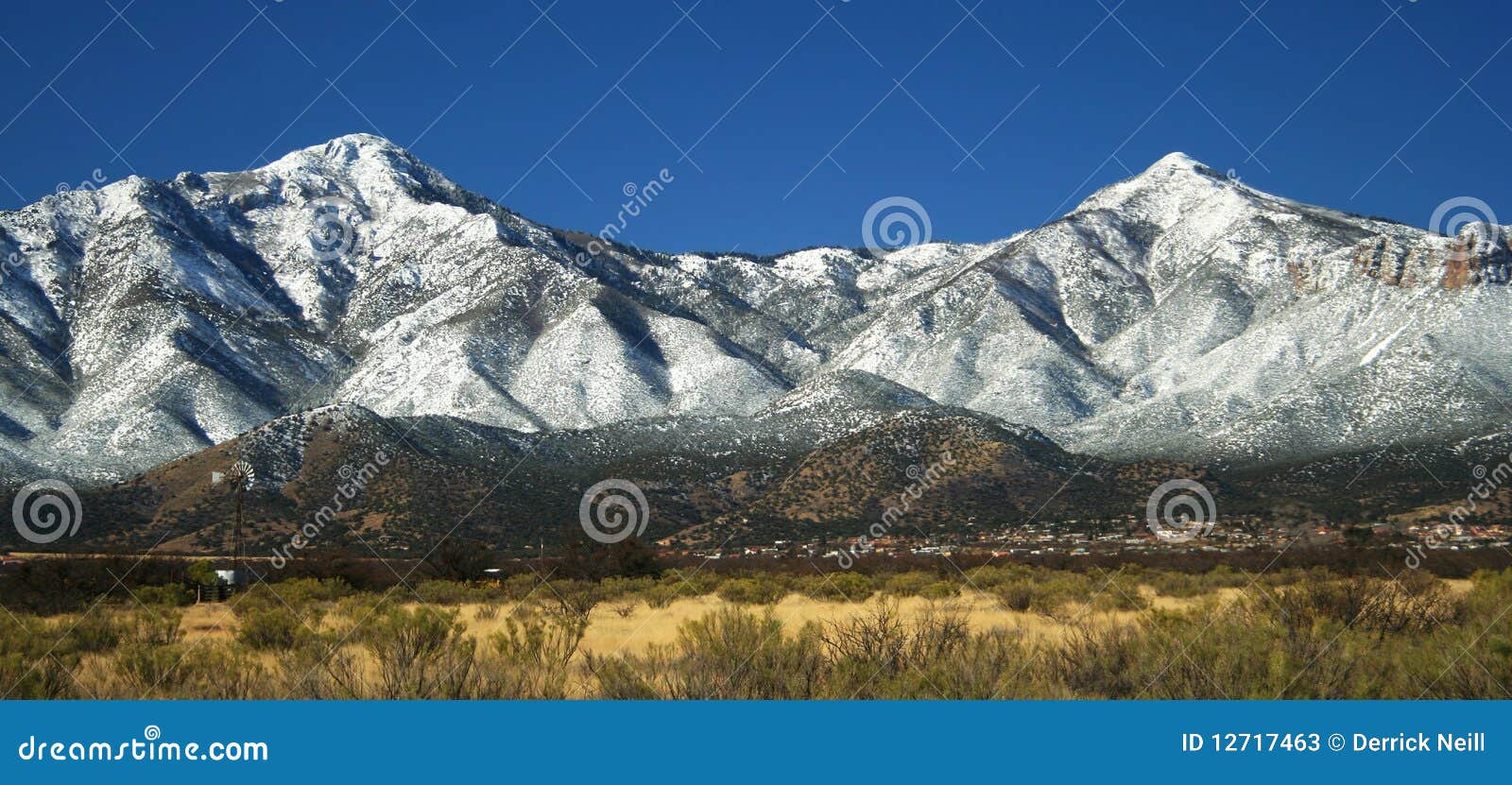 A View of the Huachuca Mountains in Winter Stock Image - Image of ...