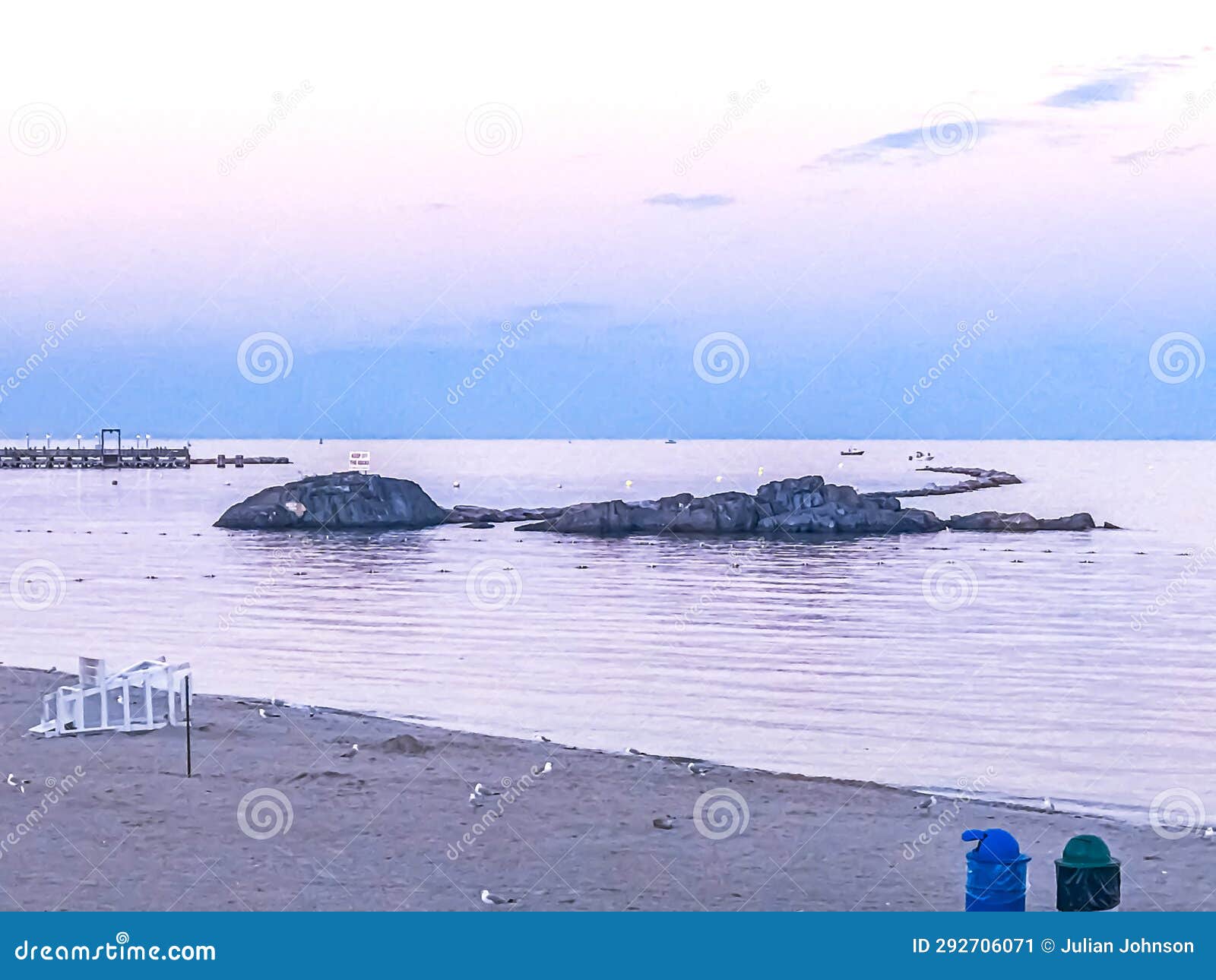 A View of the Hudson River at Rye Beach. Stock Image - Image of coast ...