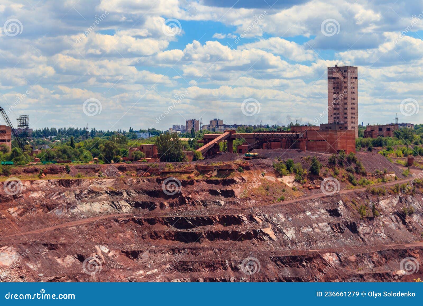 View of Huge Iron Ore Quarry in Kryvyi Rih, Ukraine. Open Pit Mining Stock Image - Image of ...