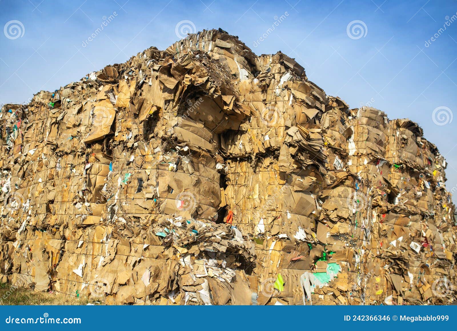 View of a Huge Stack of Waste Paper Outdoors for Recycled Outdoor Stock ...