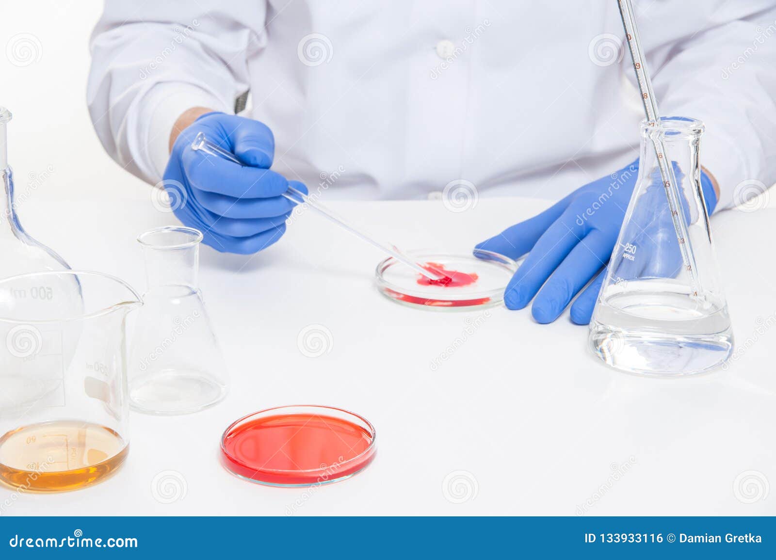 View of a Human Hands in the Laboratory while Performing Experiments ...