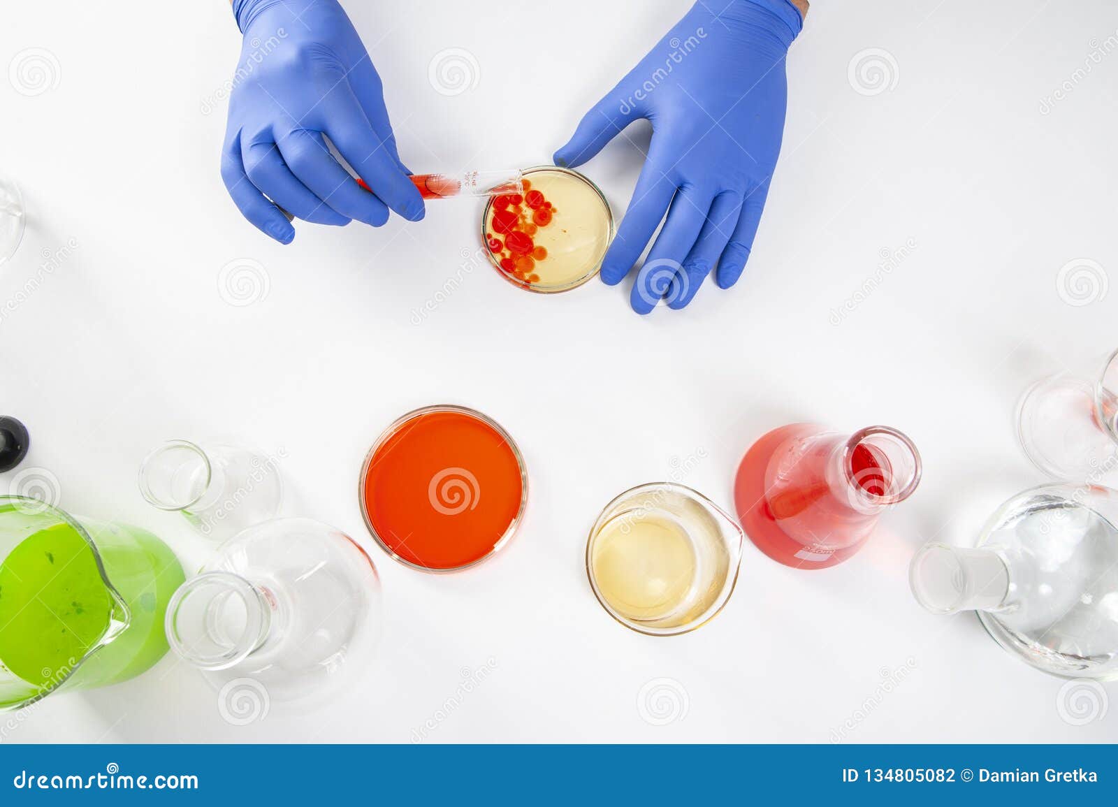 View of a Human Hands in the Laboratory while Performing Experiments ...