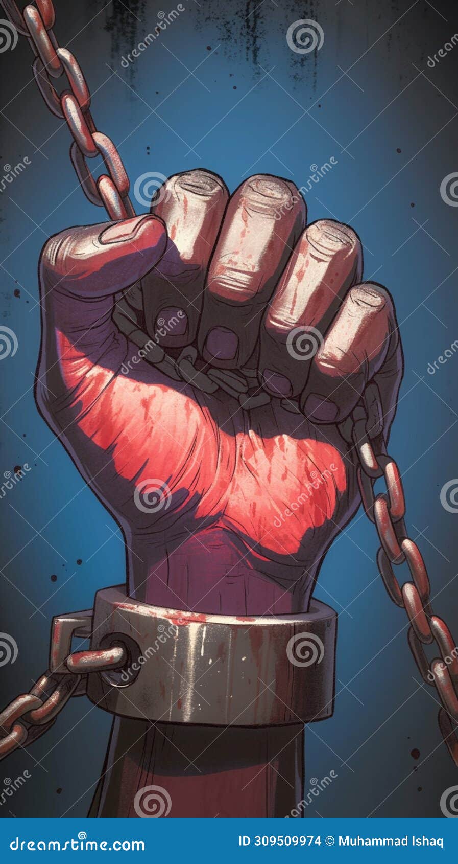 View Human Rights Day Concept Hands Breaking Chains, Emphasizing ...