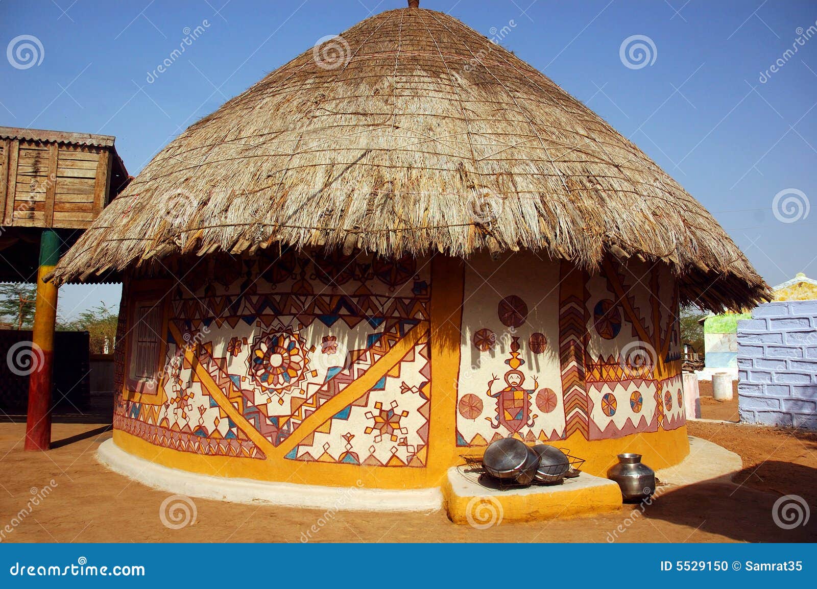View of a hut. stock photo. Image of home, scene, tradition - 5529150
