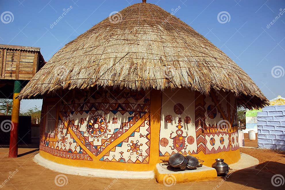 View of a hut. stock photo. Image of home, scene, tradition - 5529150
