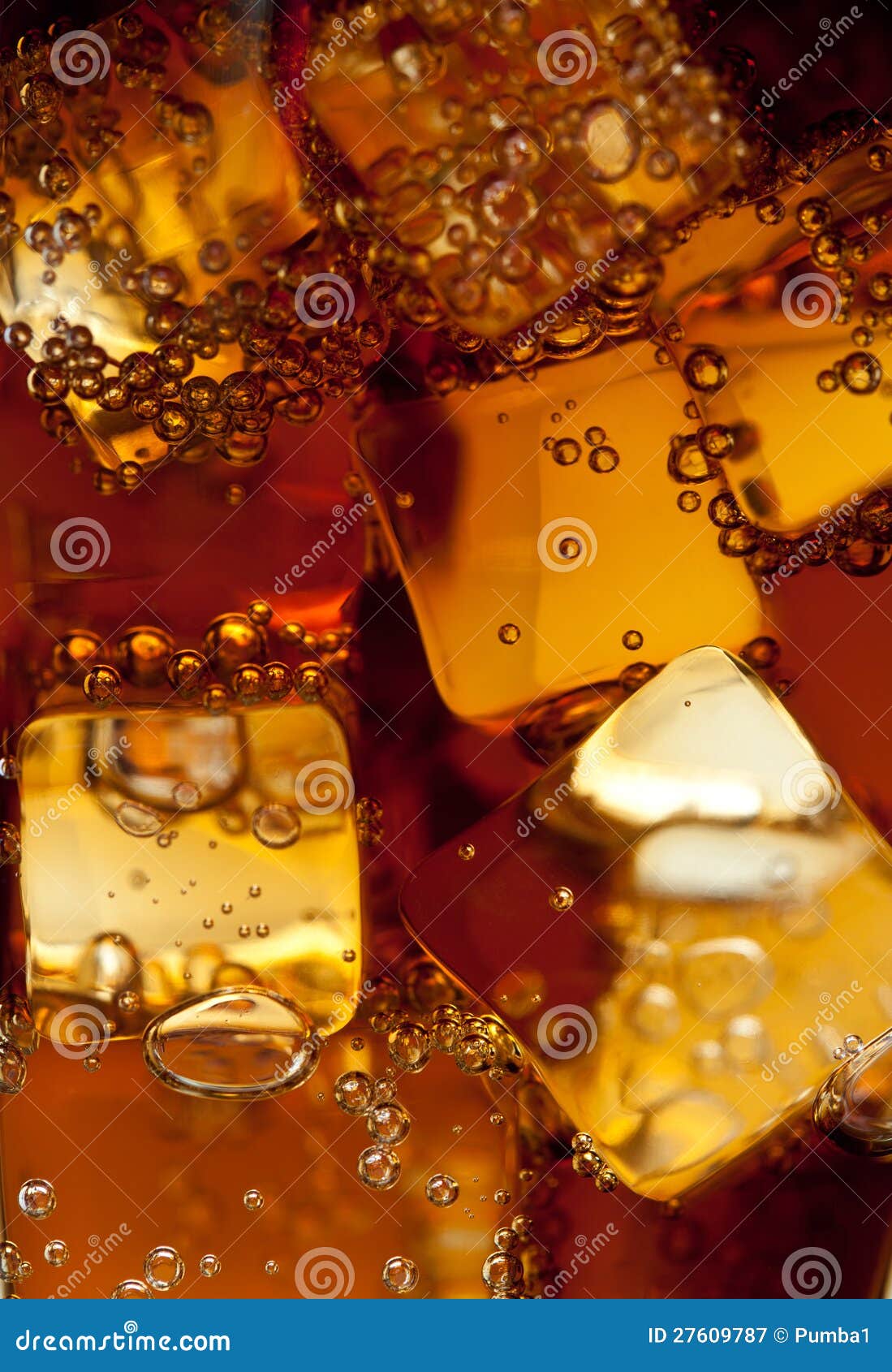 View of the Ice Cubes in Cola Background Stock Image - Image of closeup ...