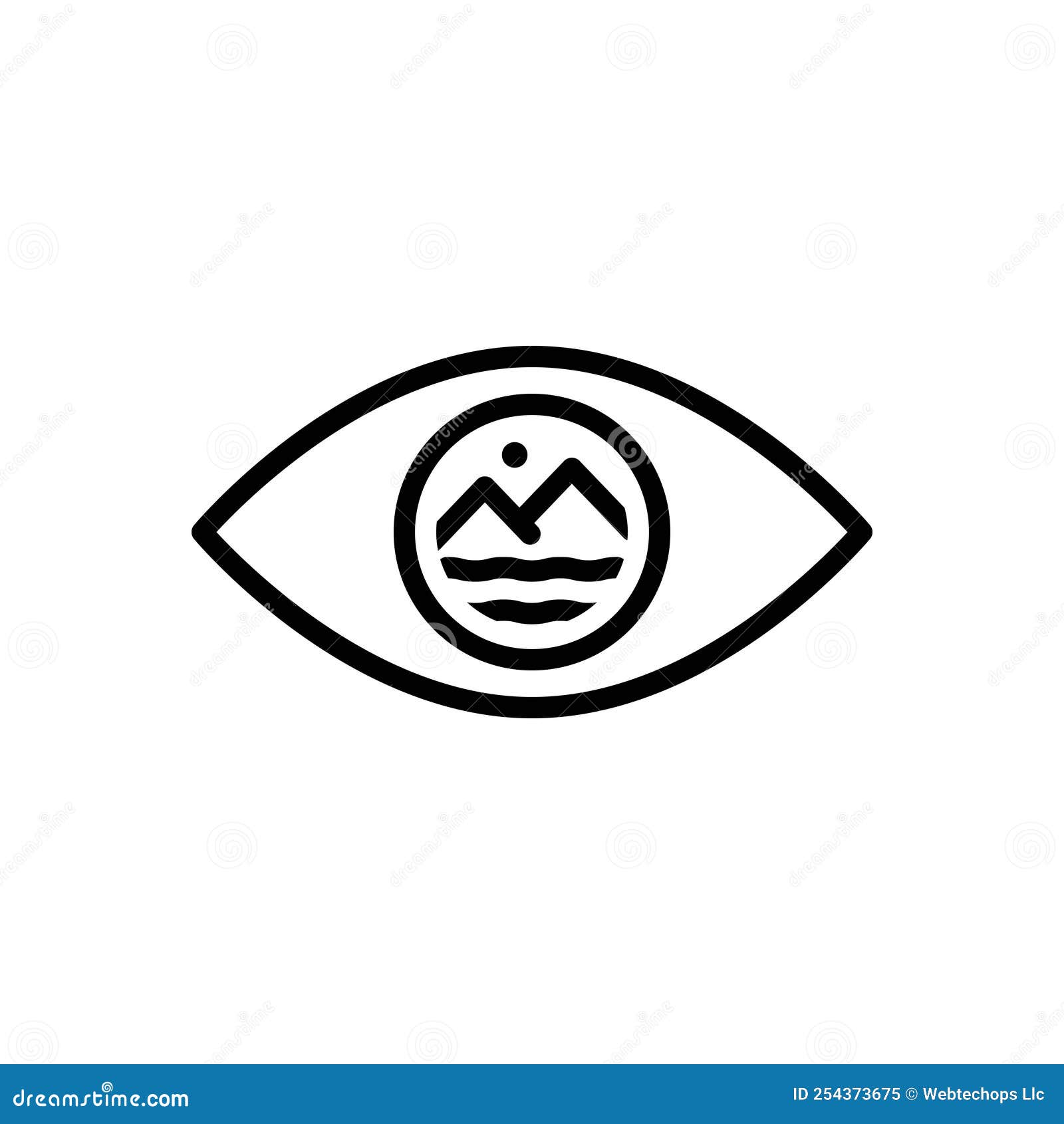 Black Line Icon for View, See and Sight Stock Illustration ...