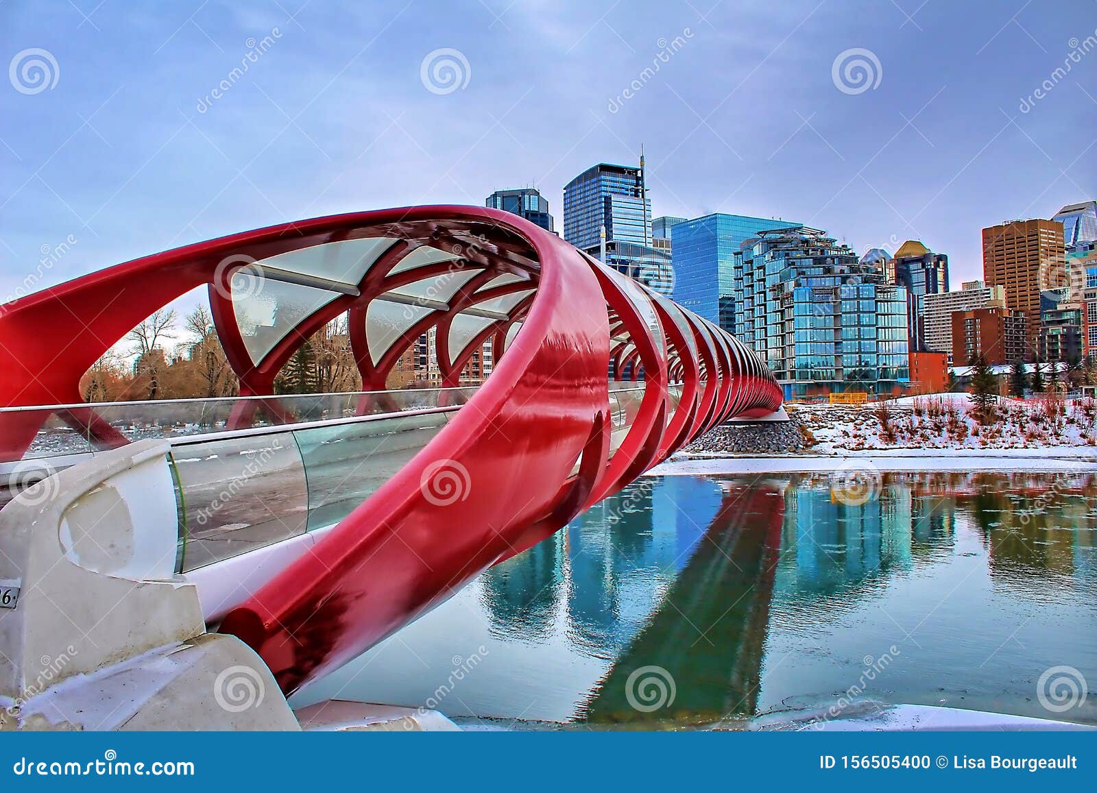 The Vibrant Peace Bridge in Calgary Editorial Image - Image of winter ...