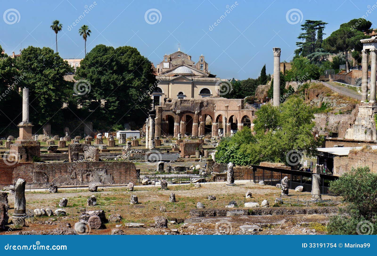 View of Imperial Forum in Rome, Italy Stock Photo - Image of famous ...