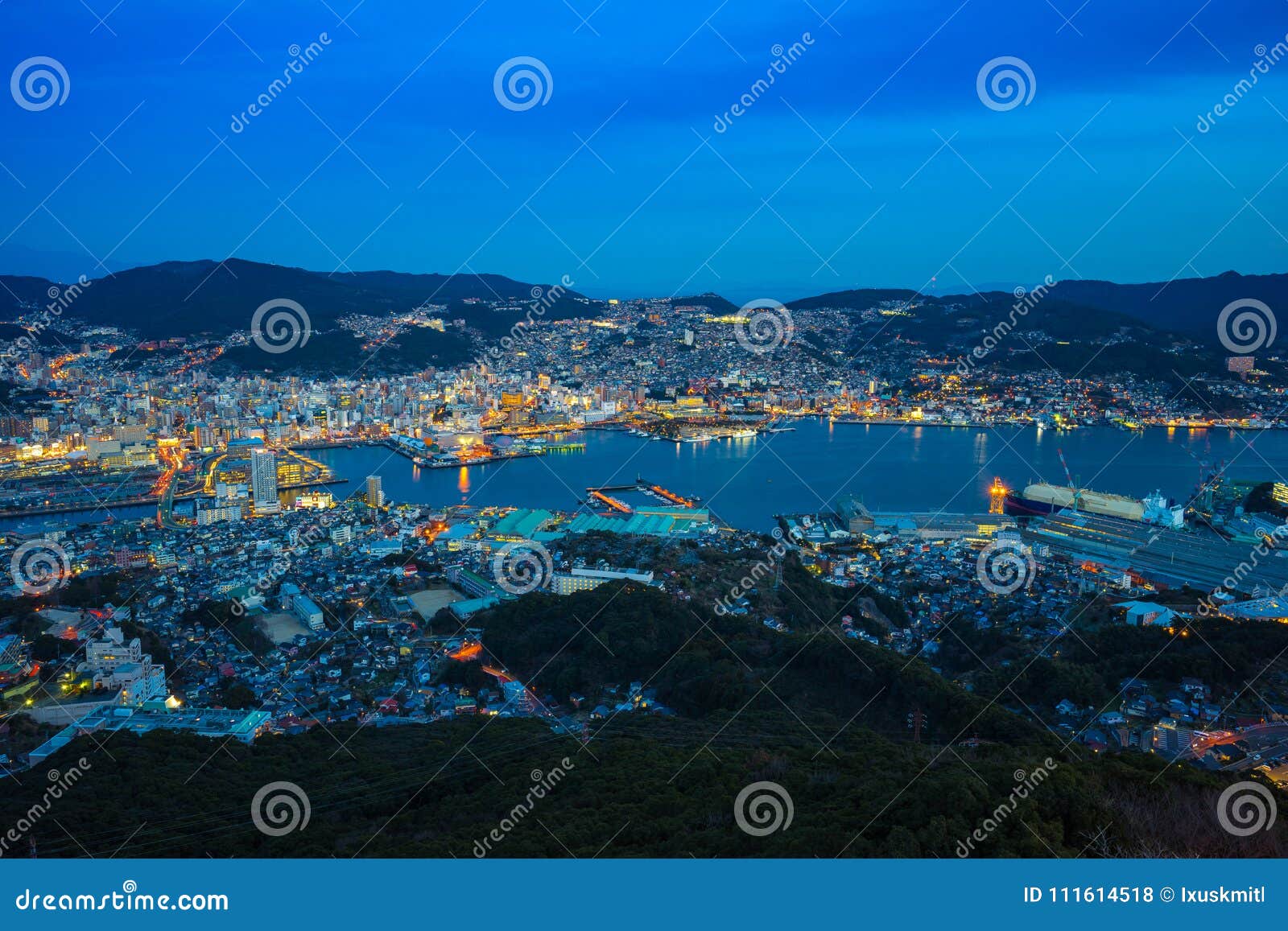 View from Inasa Mount in Nagasaki, Japan Stock Photo - Image of ...