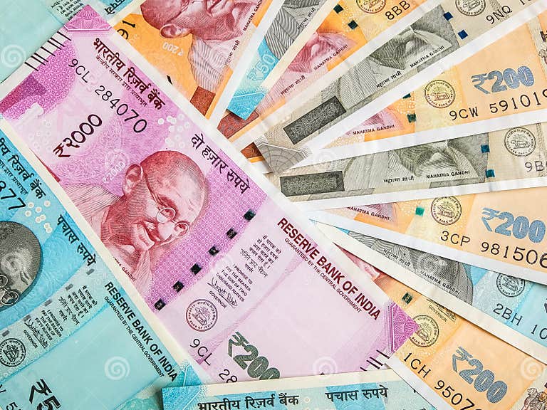 Indian rupees, new notes. stock photo. Image of economic - 127817286
