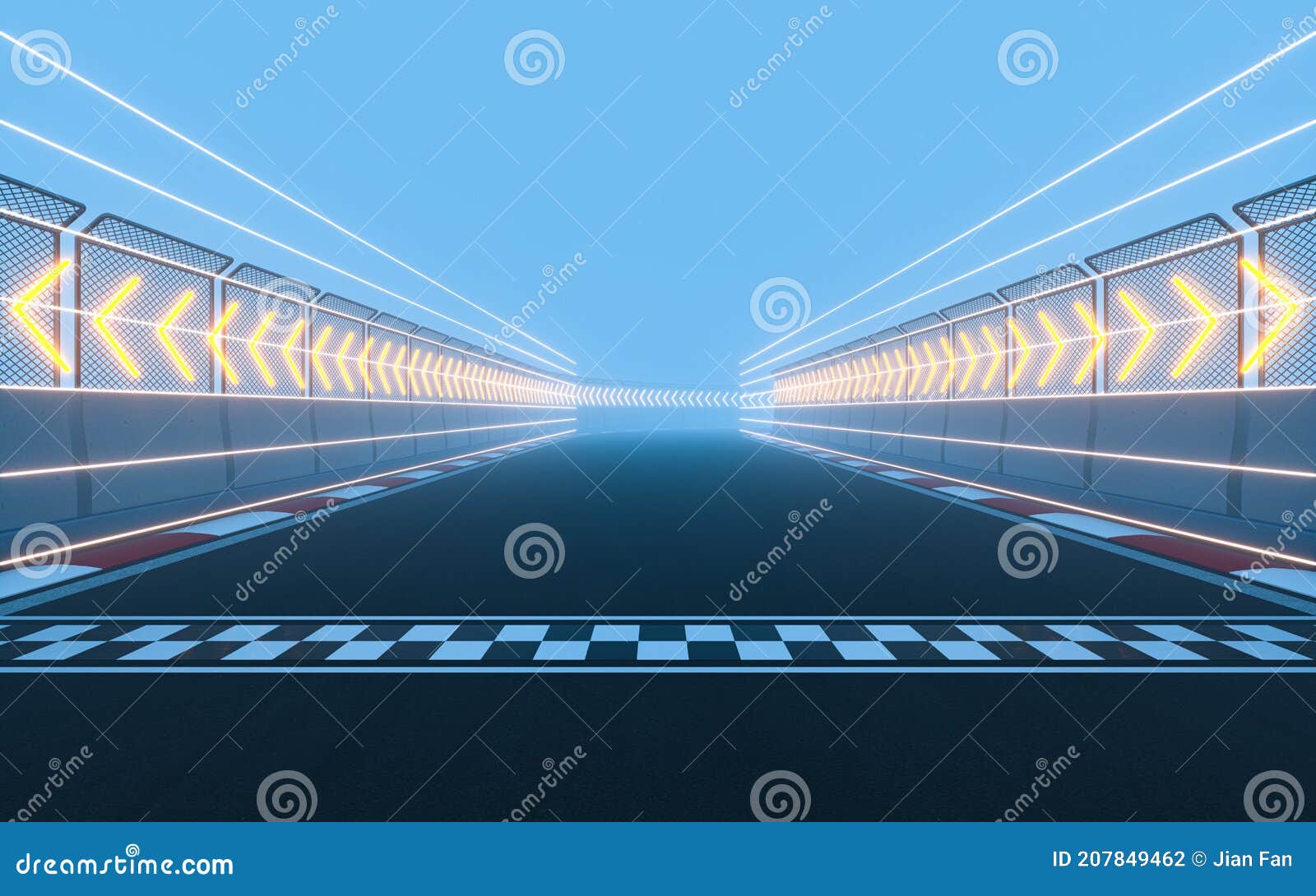View of the Infinity Empty Asphalt International Race Track, 3d ...