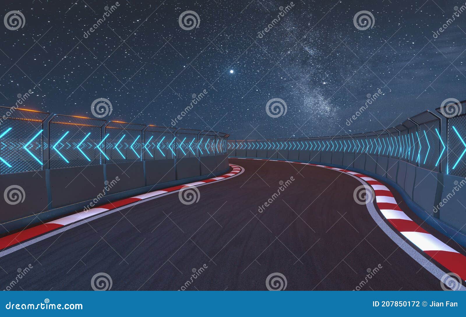 Infinity Race. Track With Start, Finish And Line On Road. Curve And ...