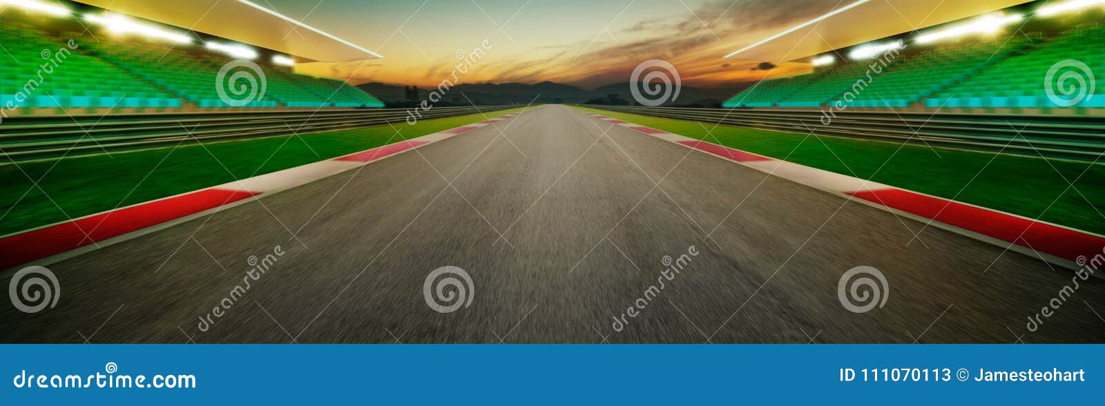 View of the Infinity Empty Asphalt International Race Track Stock Image ...