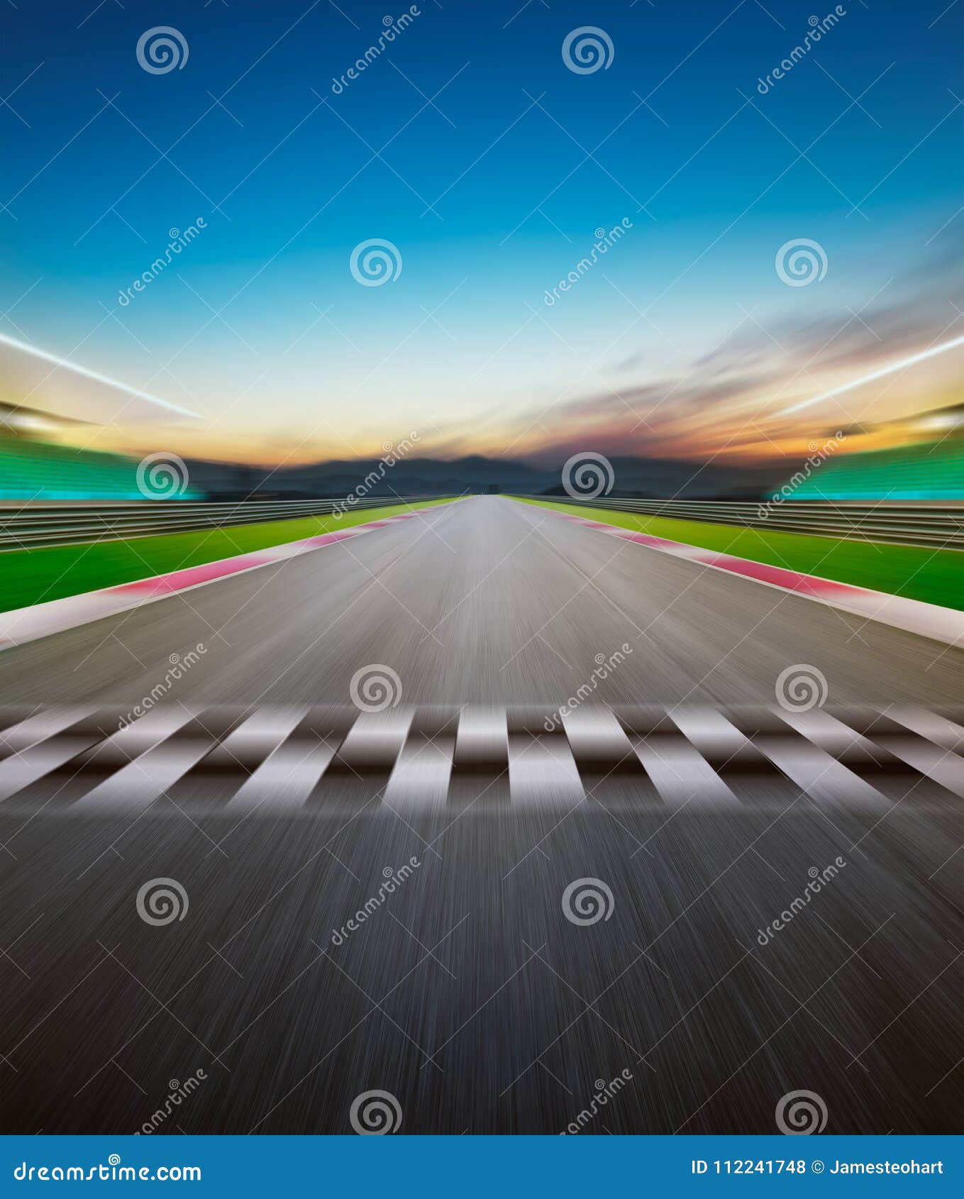 View of the Infinity Empty Asphalt International Race Track Stock Photo ...