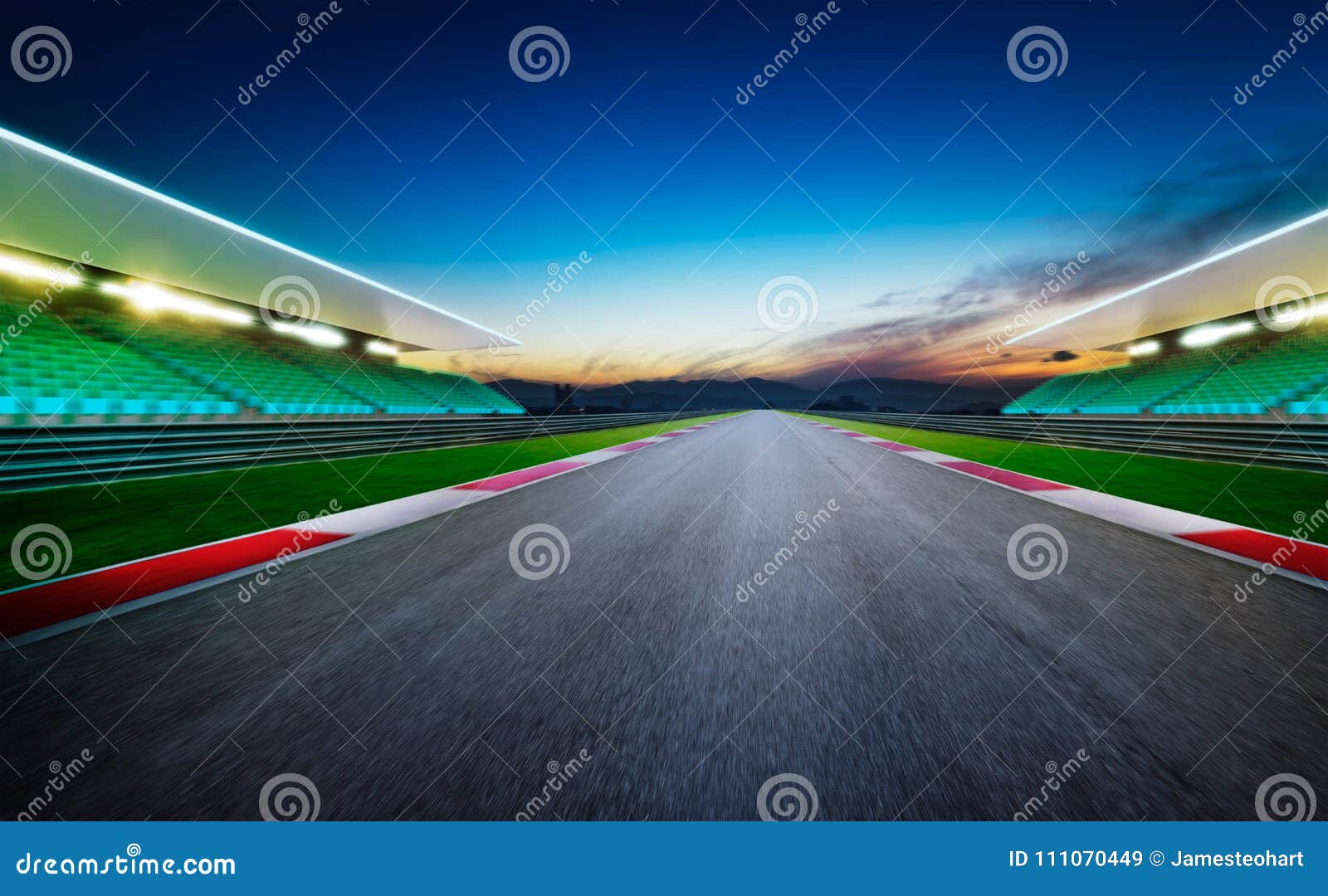 View of the Infinity Empty Asphalt International Race Track Stock Image ...