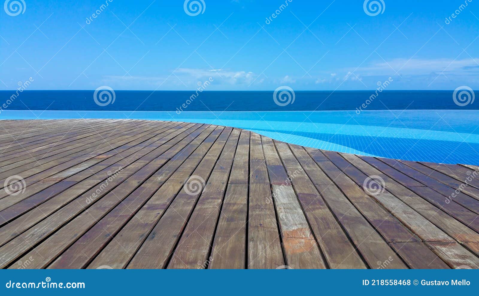 View of Infinity Pool To the Sea and Blue Sky Stock Photo - Image of ...
