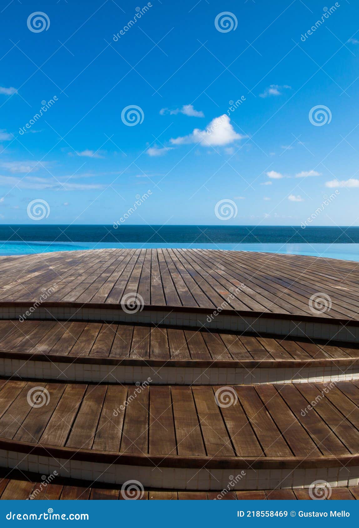 View of Infinity Pool To the Sea and Blue Sky Stock Image - Image of ...