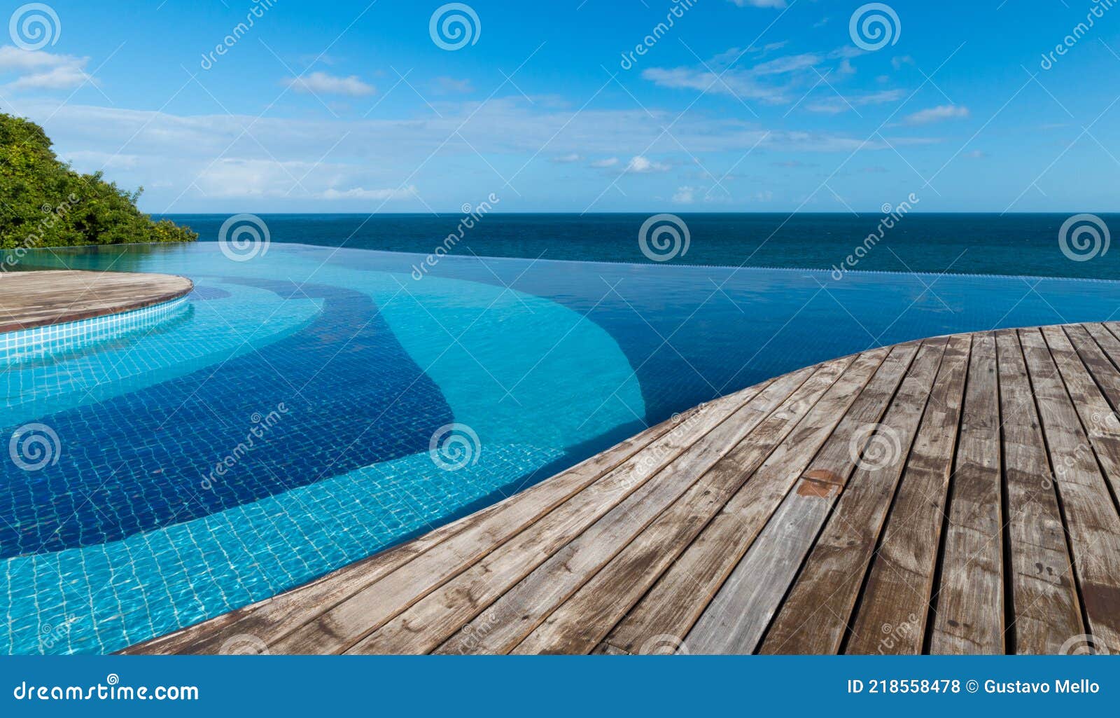 View of Infinity Pool To the Sea and Blue Sky Stock Photo - Image of ...