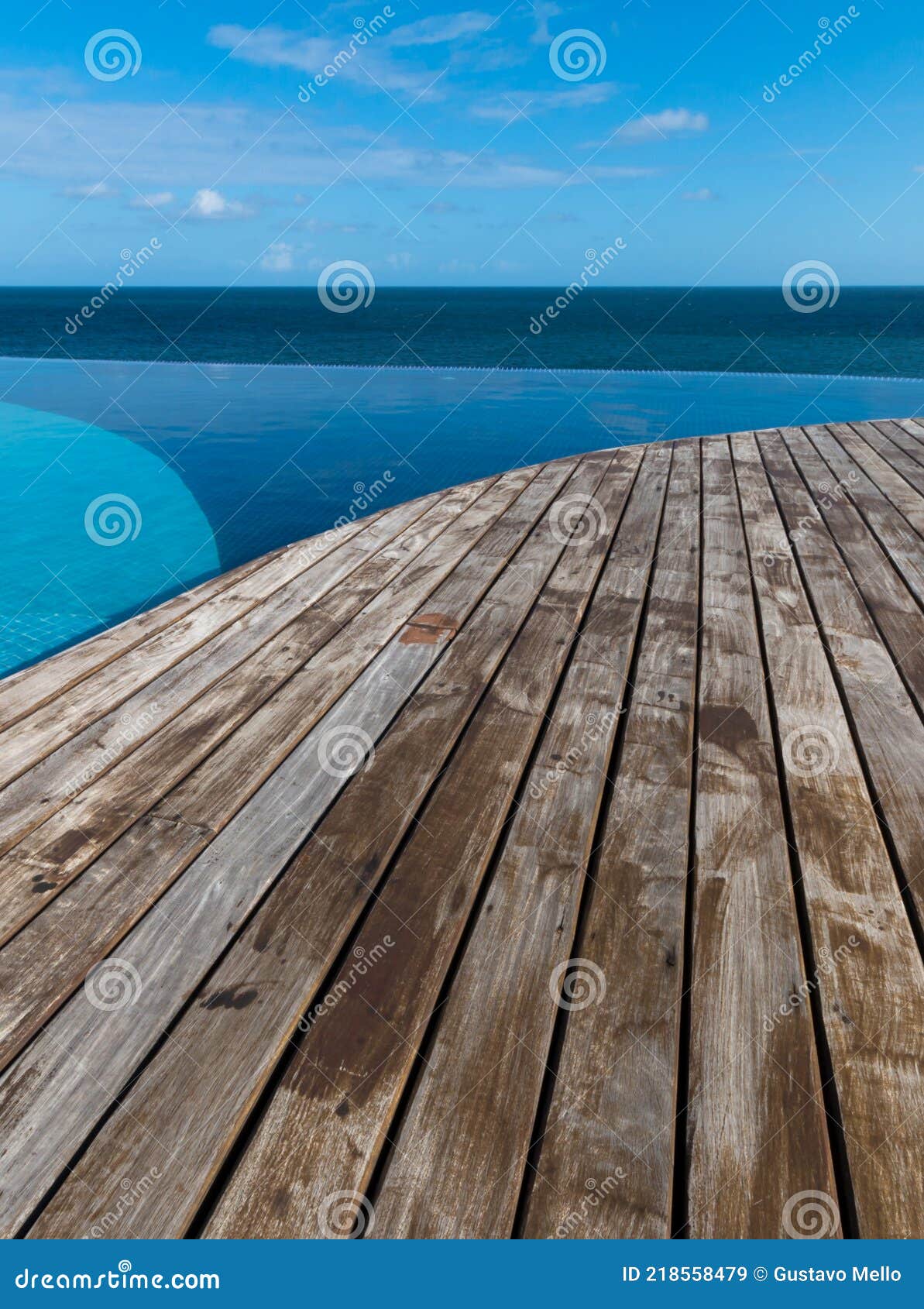 View of Infinity Pool To the Sea and Blue Sky Stock Image - Image of ...