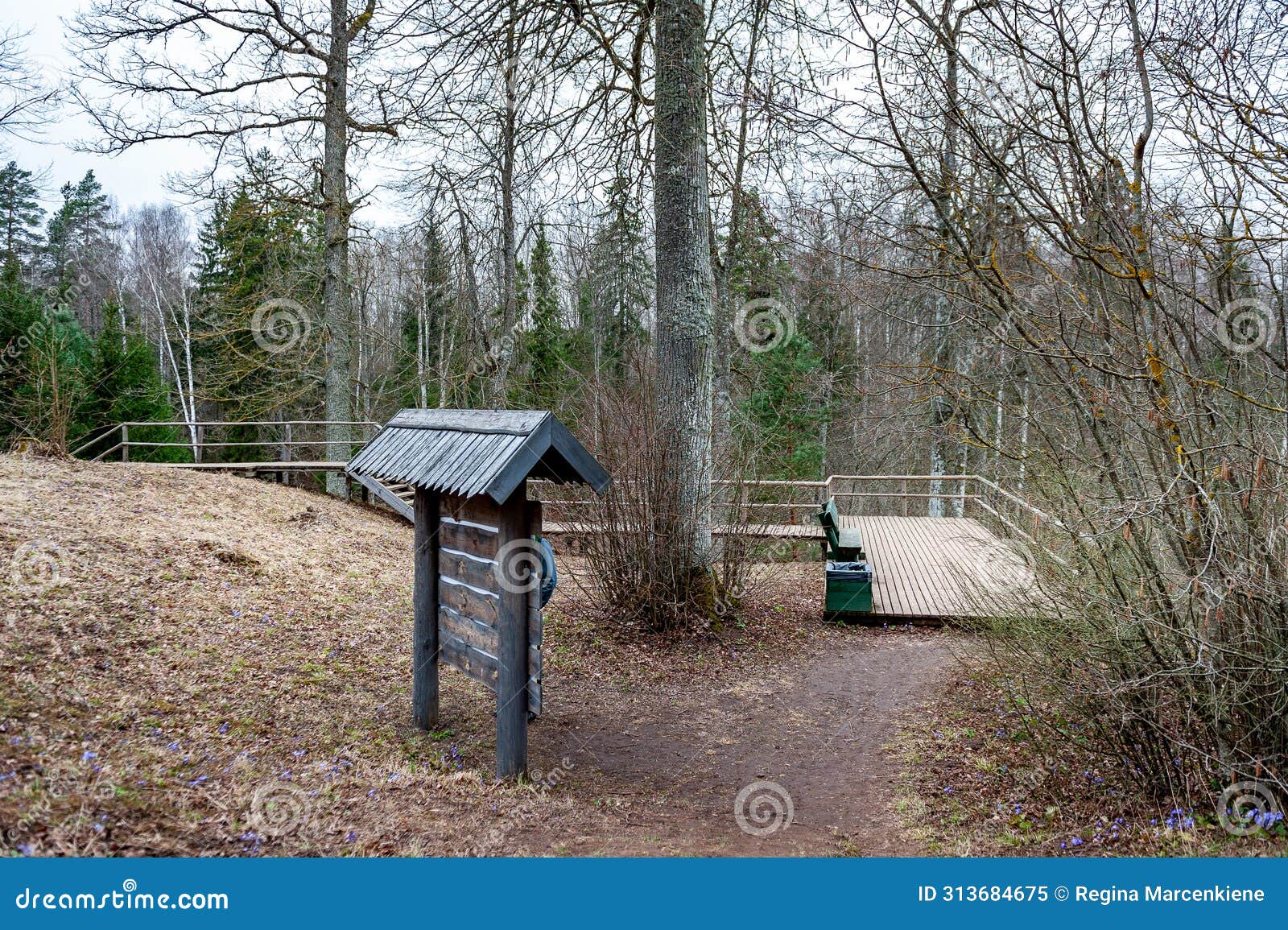 View of the Information Stand and Observation Deck in Early Spring ...