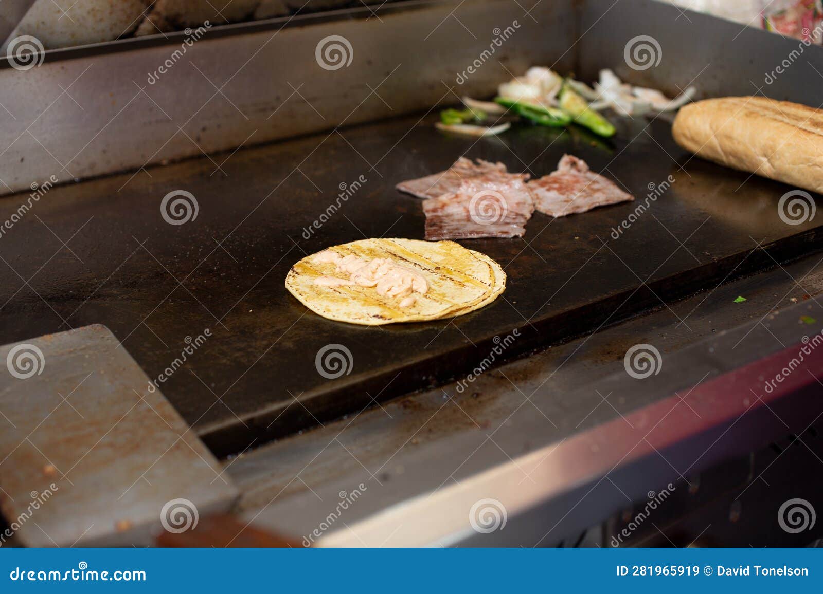 Tortillas on griddle stock image. Image of bread, counter - 281965919