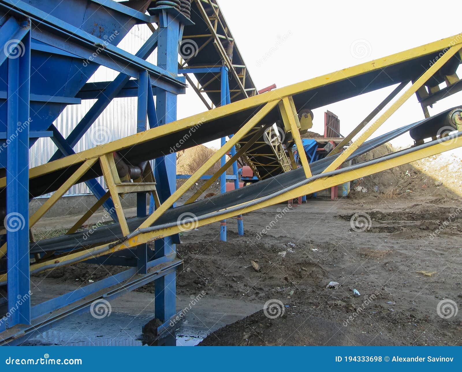 View of the Inlet, Loading Part of the Belt Conveyor, Load-Bearing ...