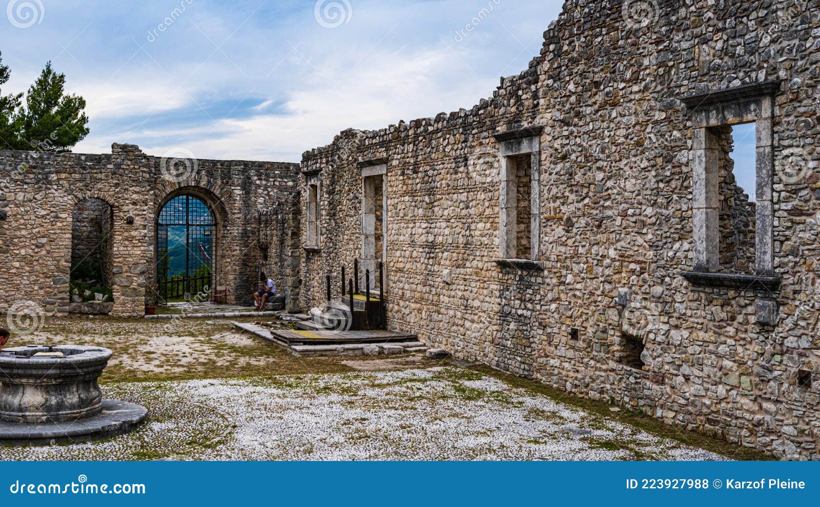 View of the Inner Courtyard of the Medieval Castle of Laviano, Italy ...