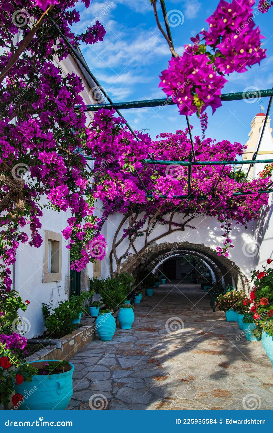 View of an Inner Courtyard of the Monastery of the Virgin Mary. Corfu ...