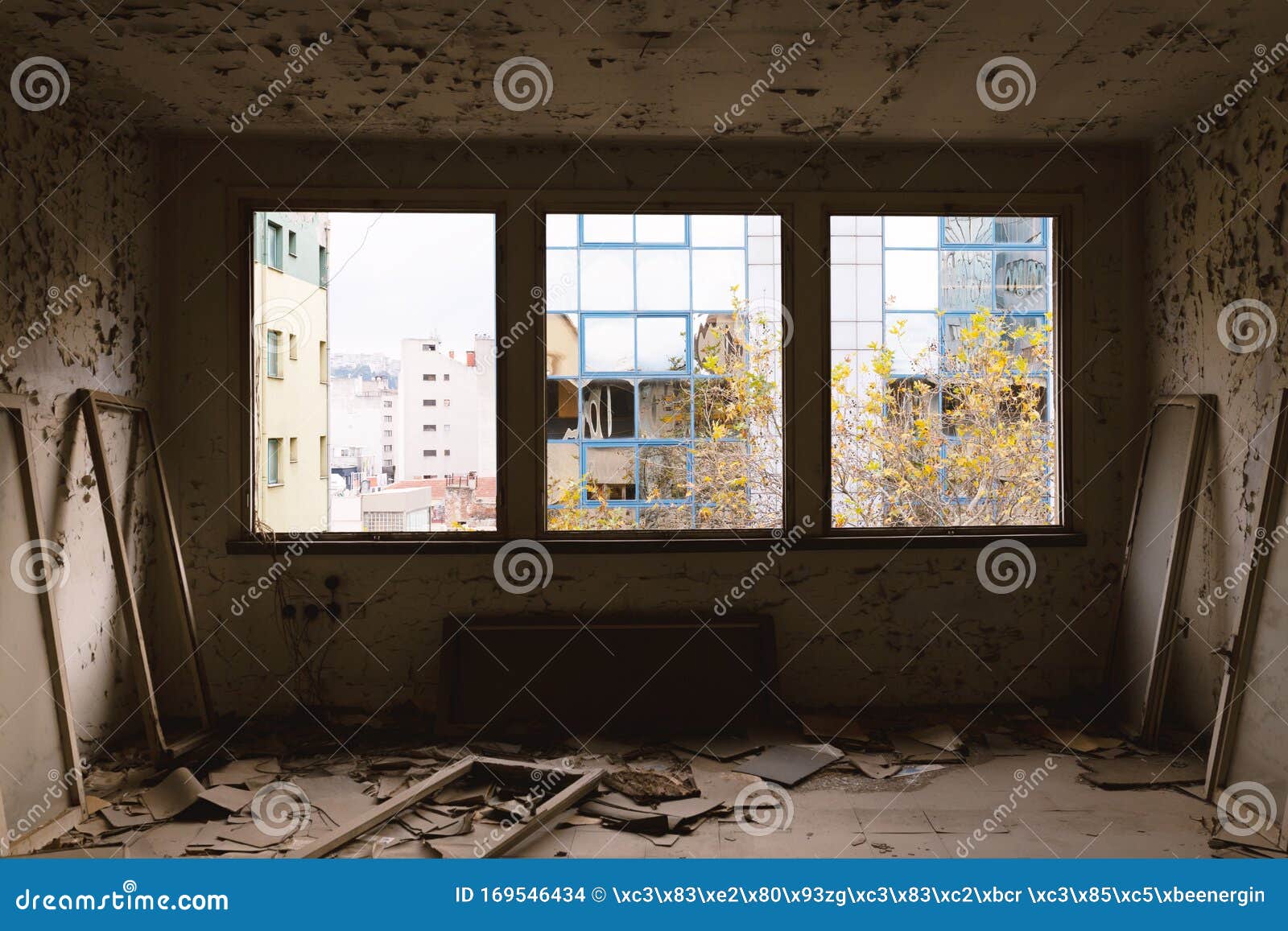 View from Inside the Abandoned Building. Stock Photo - Image of ...
