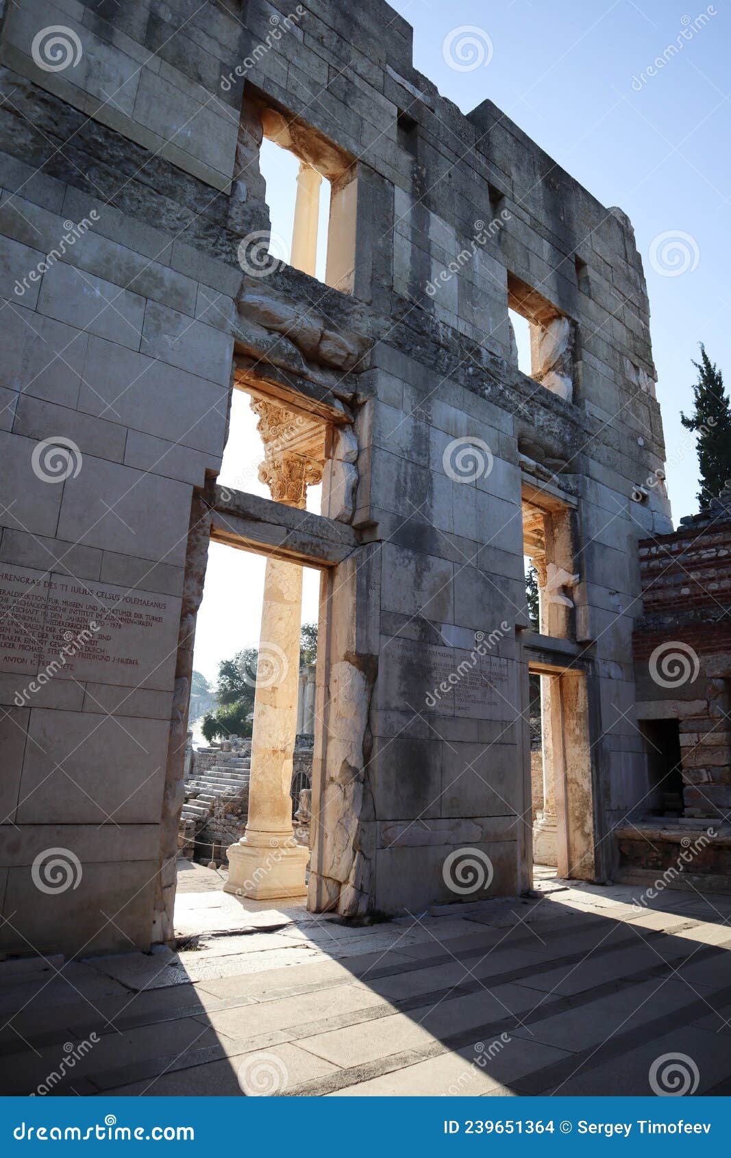 View from Inside of the Ancient Library of Celsus in Ephesus, Turkey ...