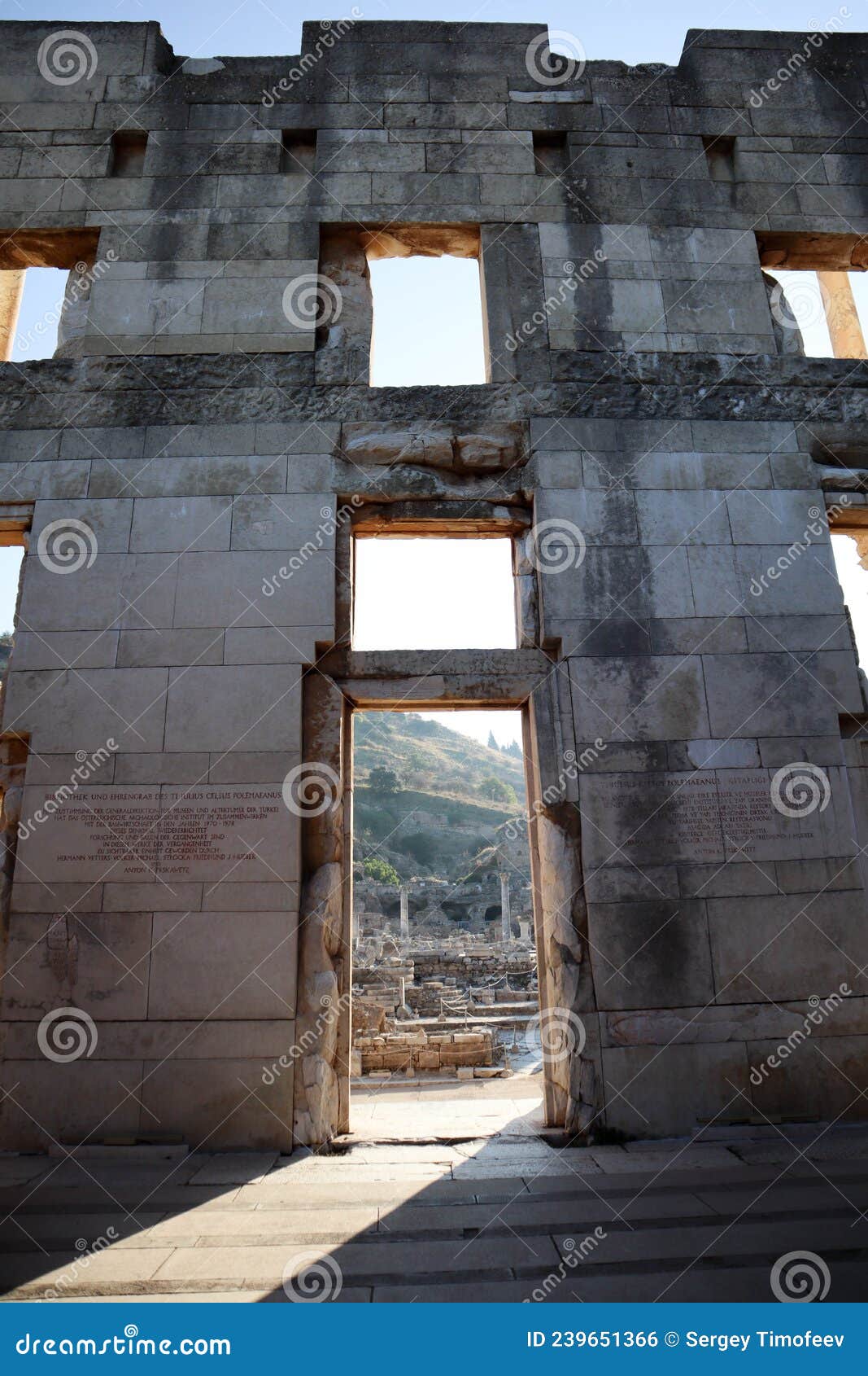 View from Inside of the Ancient Library of Celsus in Ephesus, Turkey ...