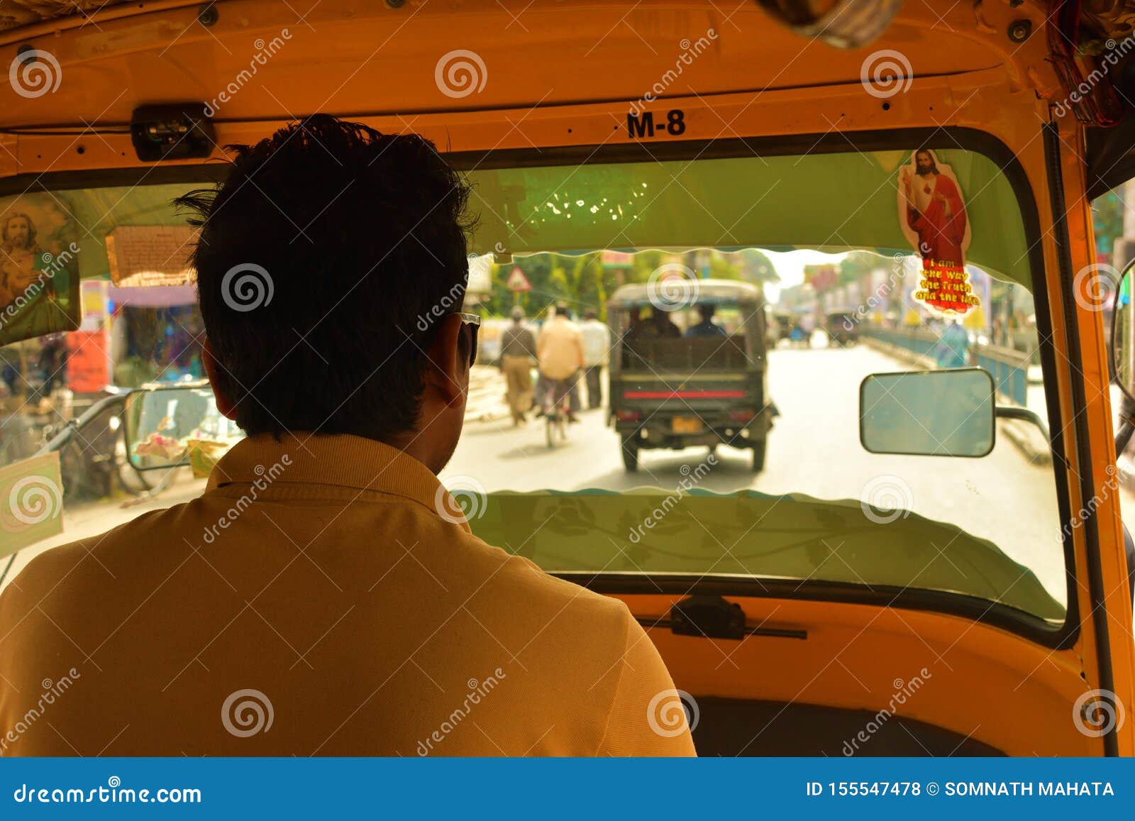 View from the Inside of an Auto-rickshaw in West Bengal, India ...